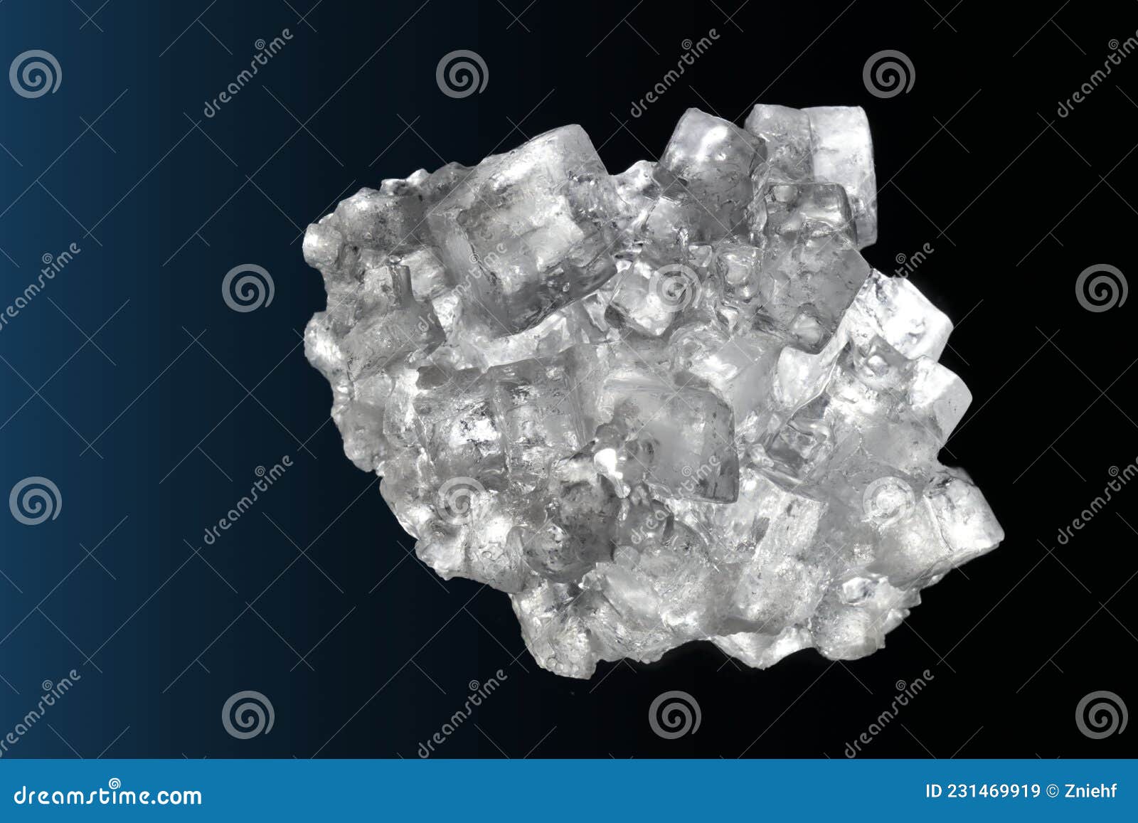 Aggregate of Many almost Transparent Cubic Salt Crystals in Front of a ...
