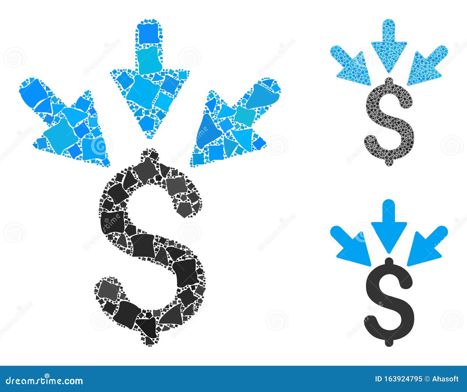 Aggregate Payment Composition Icon of Tuberous Elements Stock Vector ...