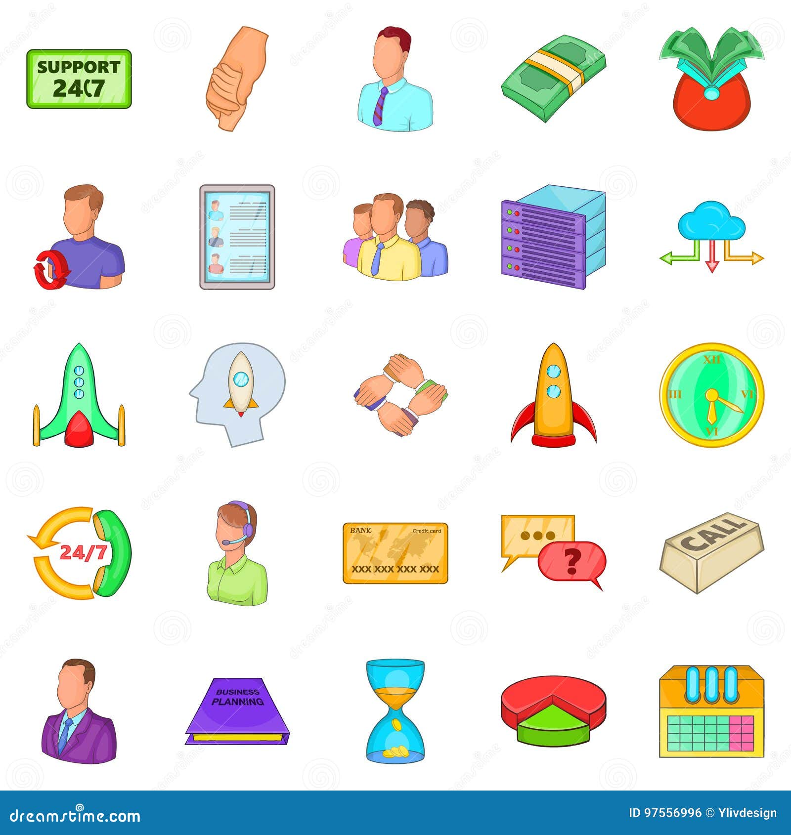 Aggregation Icons Set, Cartoon Style Stock Vector - Illustration of ...
