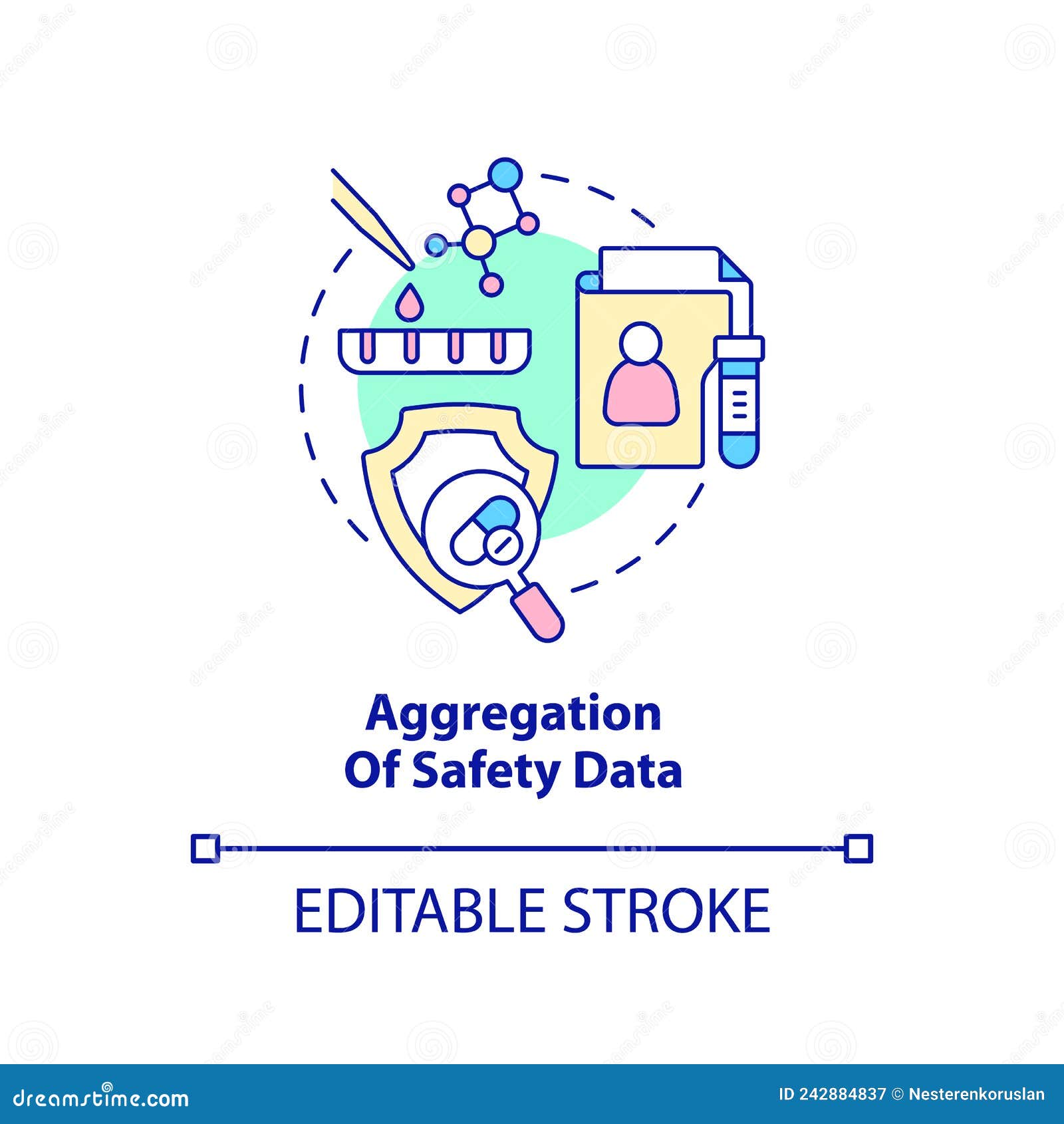 Aggregation of Safety Data Concept Icon Stock Vector - Illustration of ...