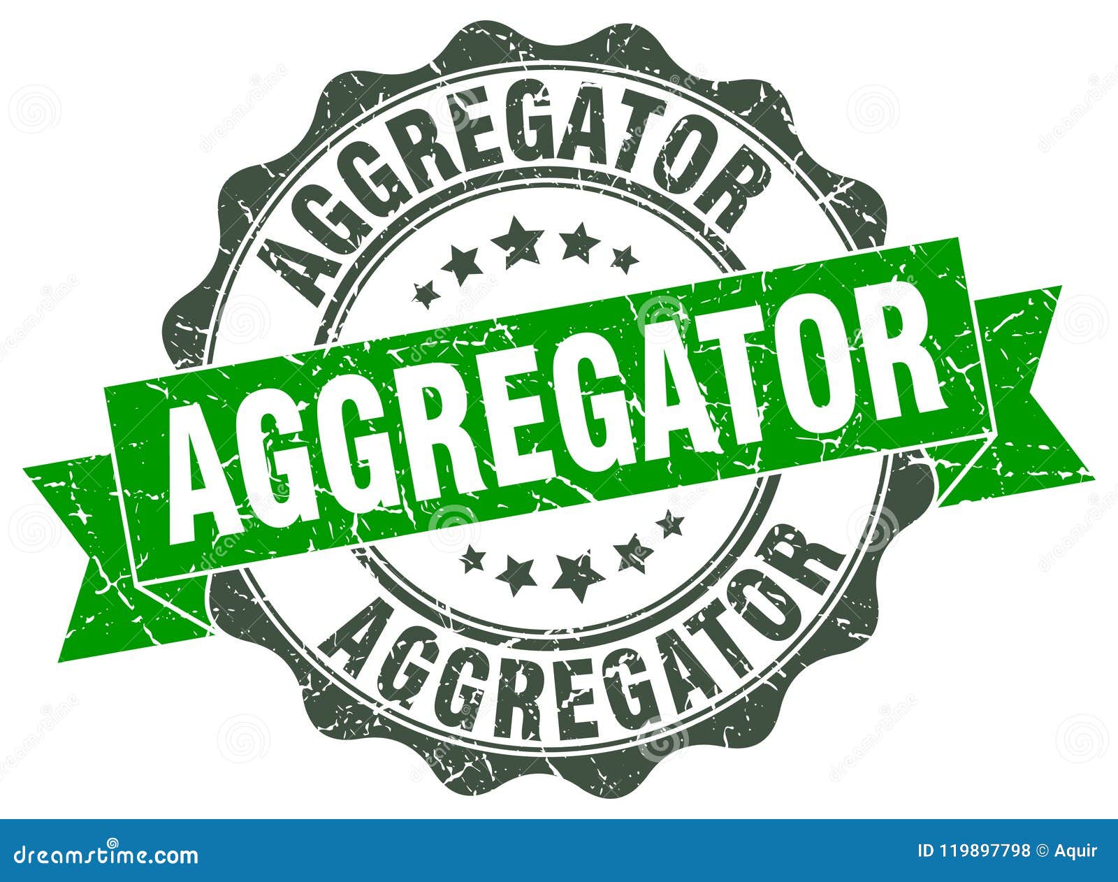 Aggregator seal. stamp stock vector. Illustration of badge - 119897798