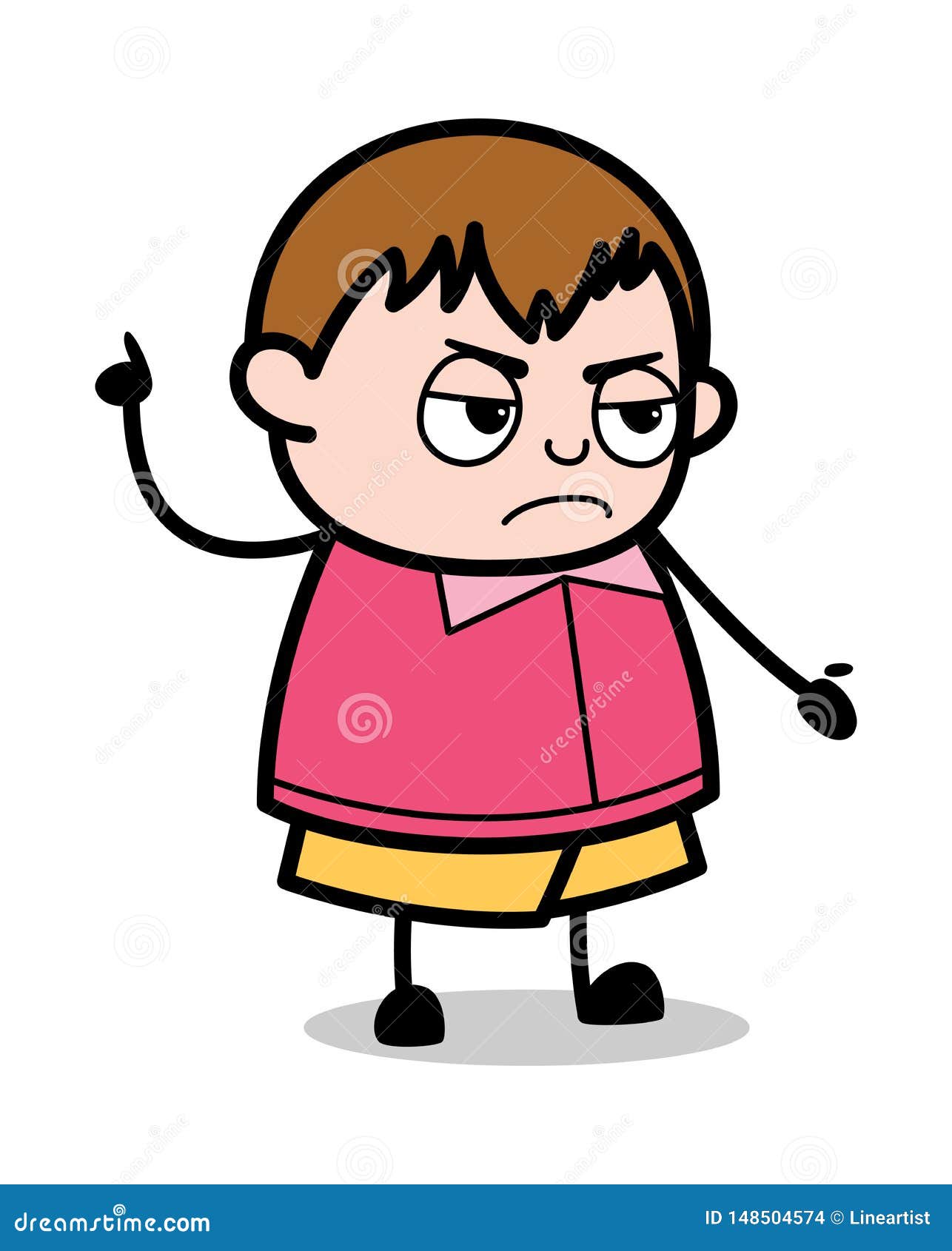 Aggression in Behavior - Teenager Cartoon Fat Boy Vector Illustration ...