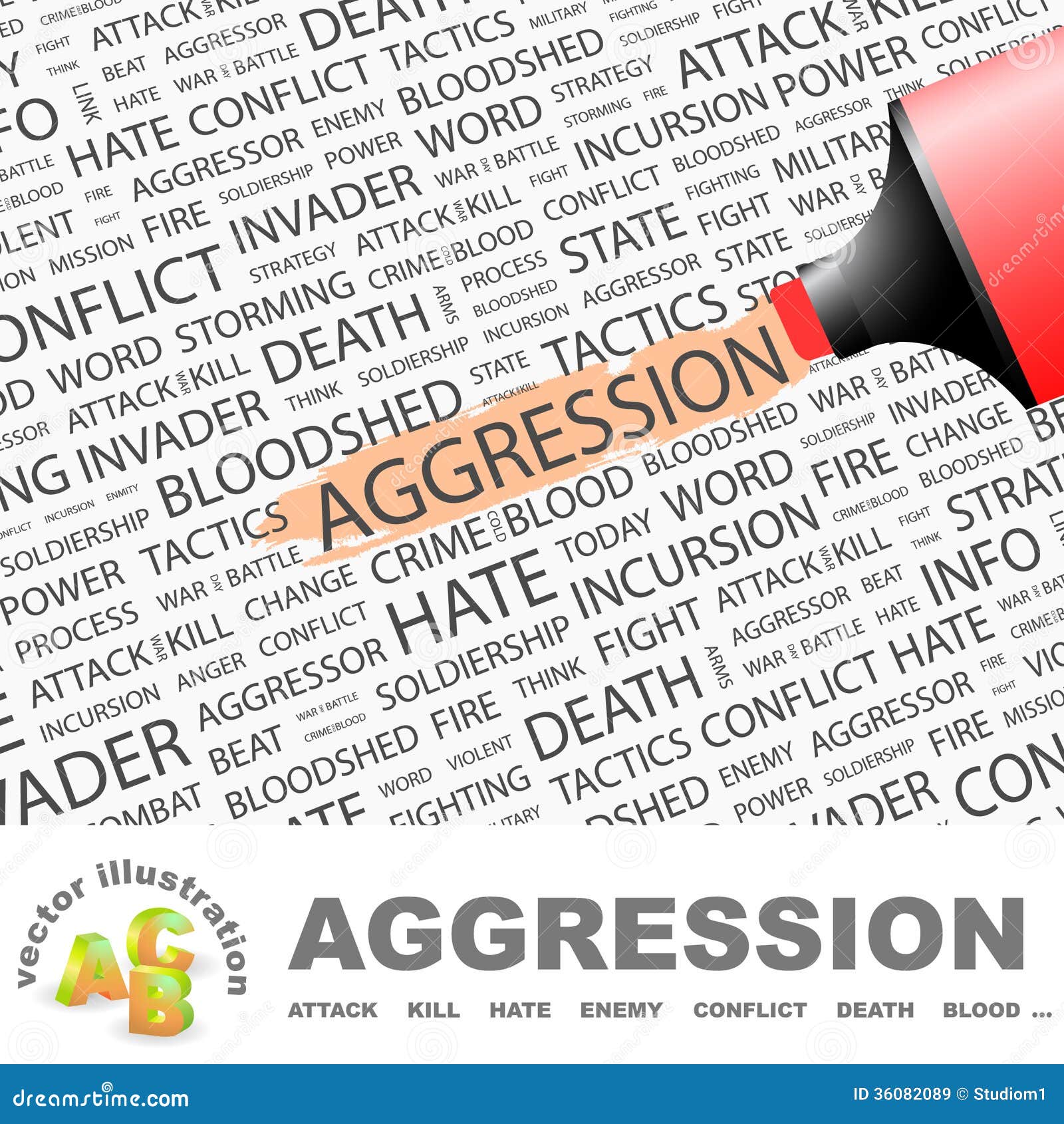 AGGRESSION. stock vector. Illustration of background - 36082089