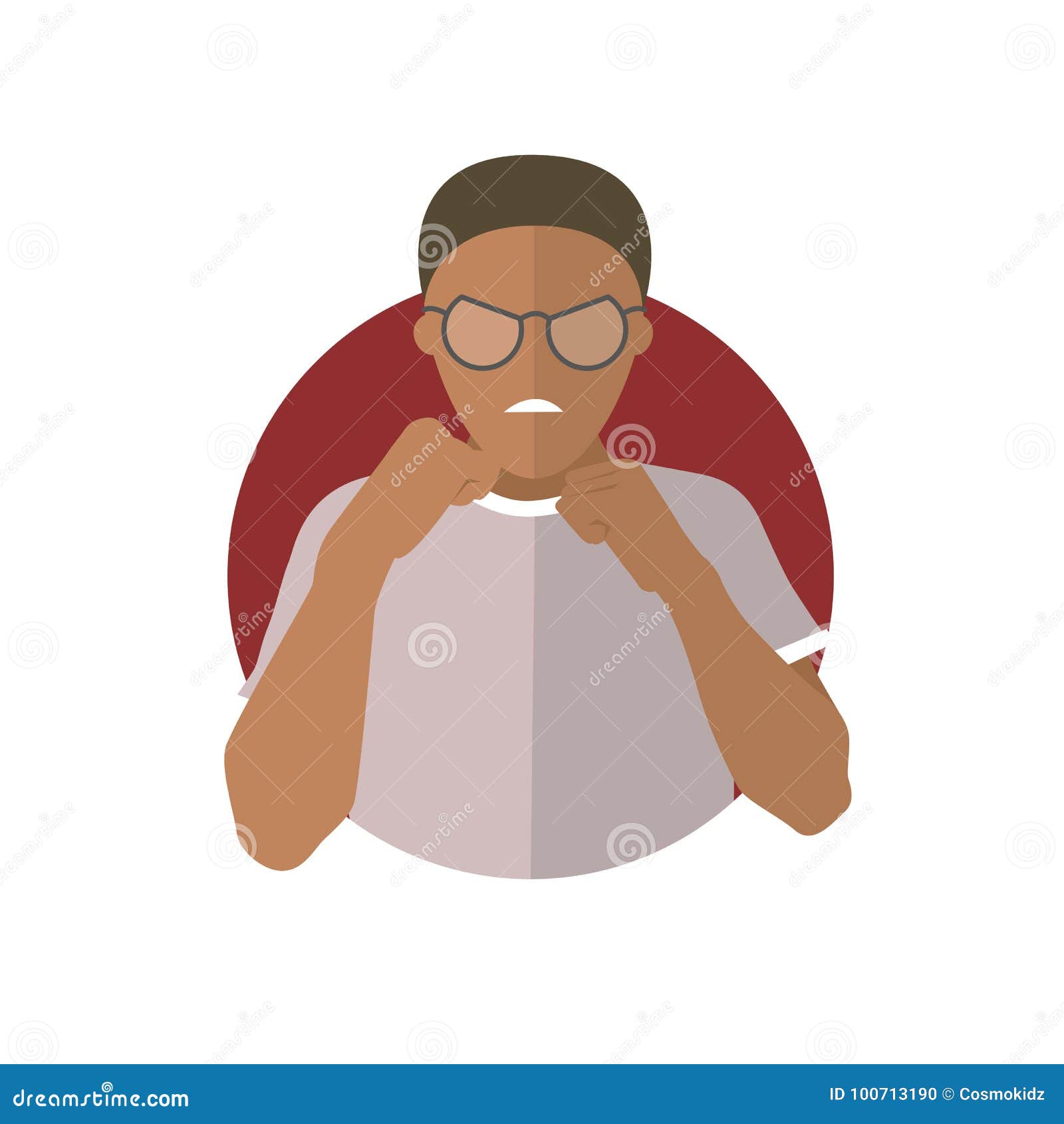 Aggression Expression, Man Attack, Fight. Flat Vector Icon ...