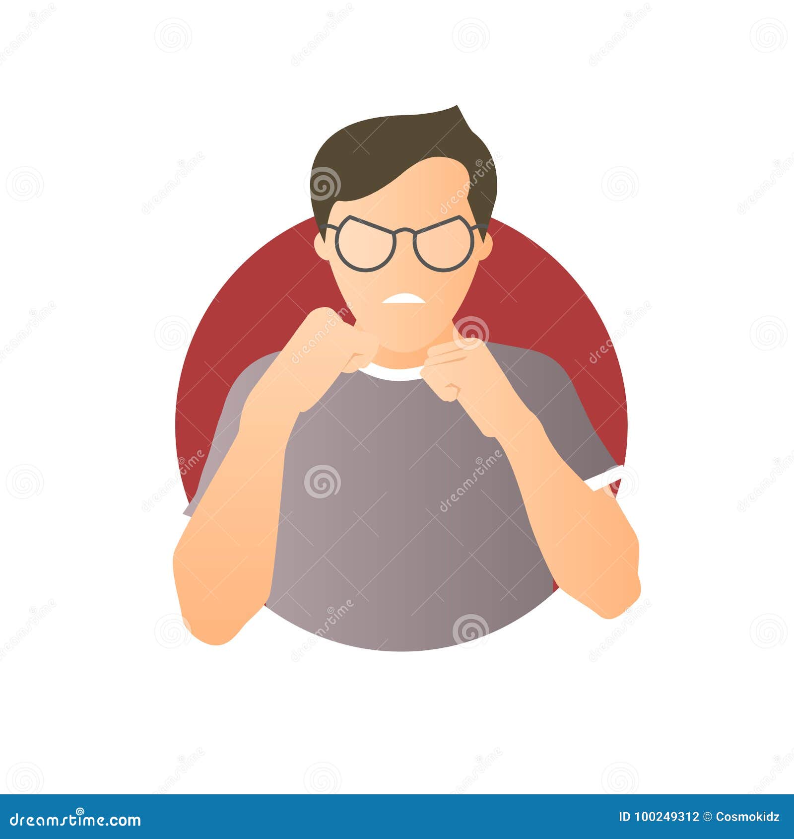 Aggression Expression, Man Attack, Fight. Flat Gradient Vector Icon ...