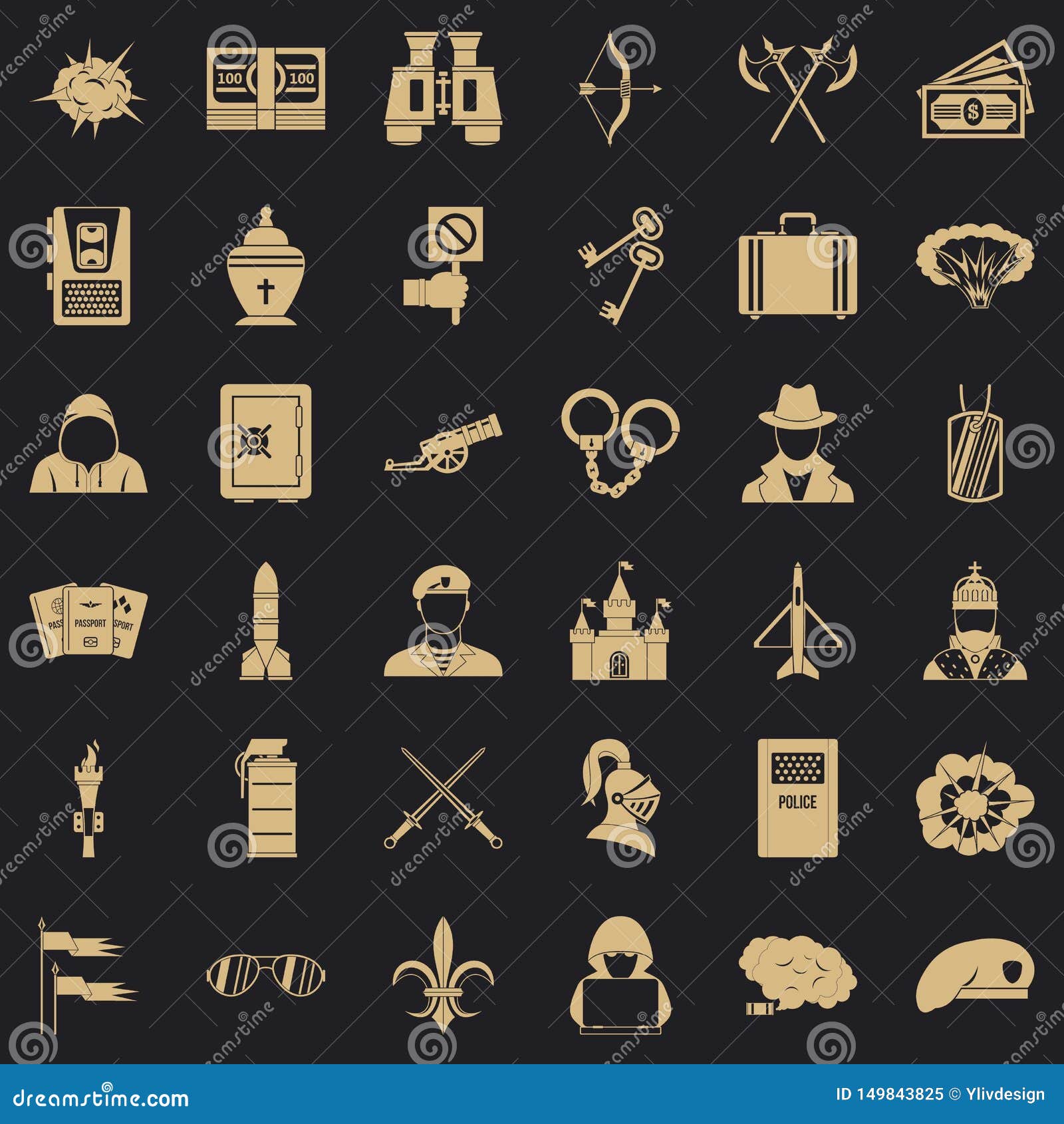 Aggression Icons Set Cartoon Vector. Abuser And Victim | CartoonDealer ...