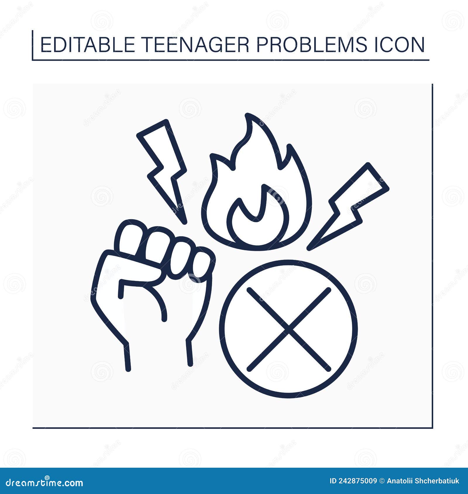 Aggression line icon stock vector. Illustration of behaviour - 242875009