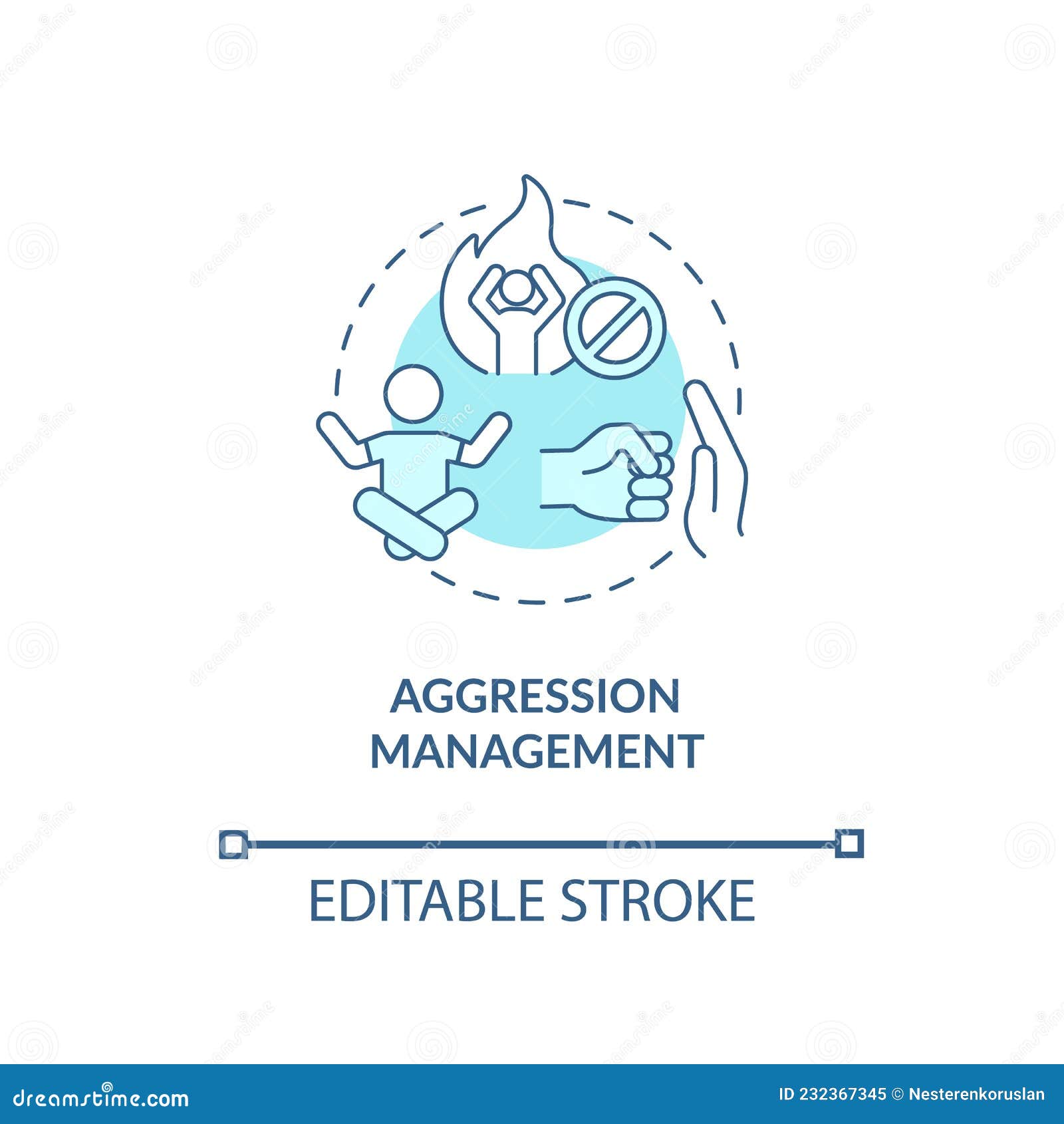 Aggression Management Concept Icon Stock Vector - Illustration of ...