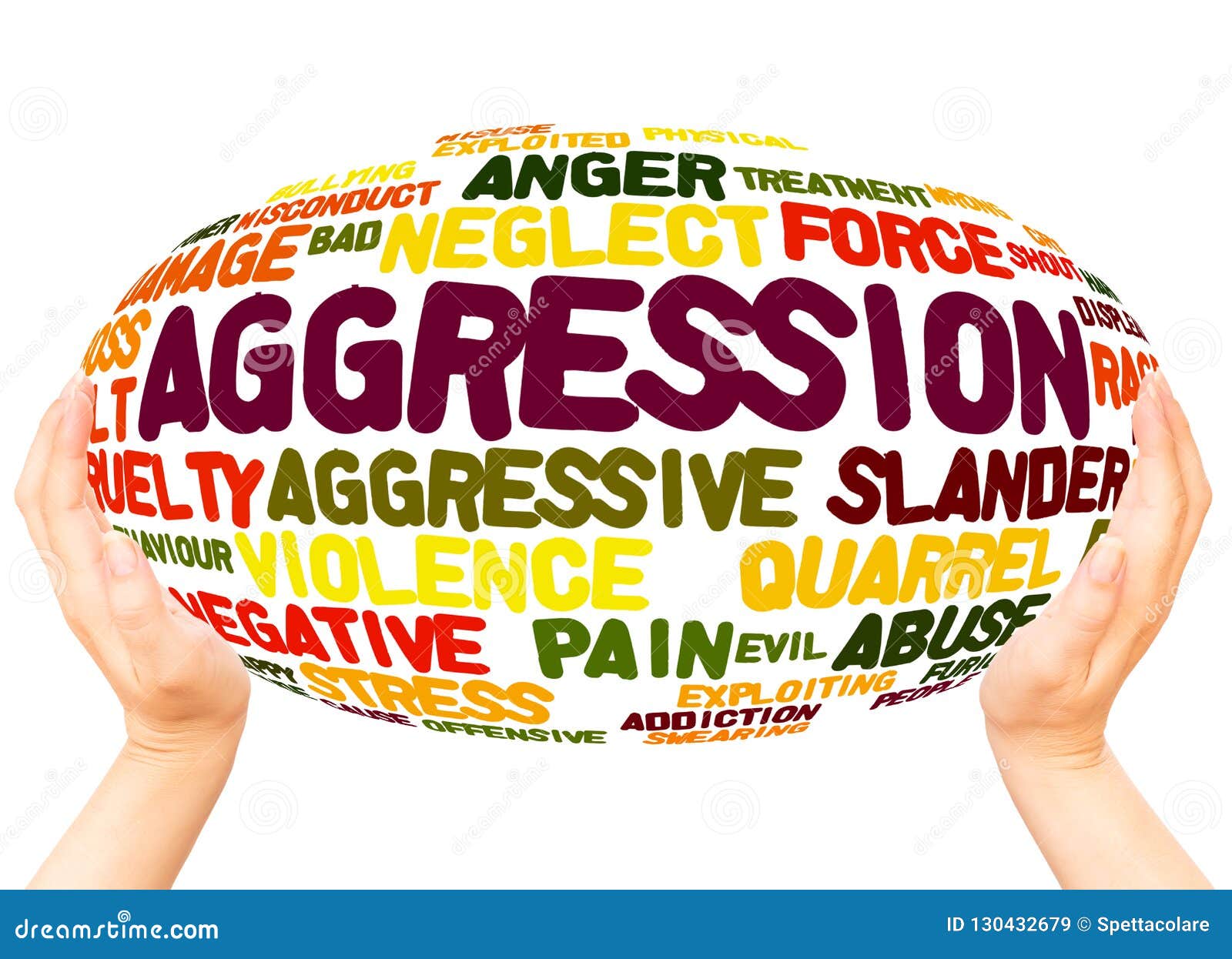 Aggression Word Cloud Hand Sphere Concept Stock Illustration ...