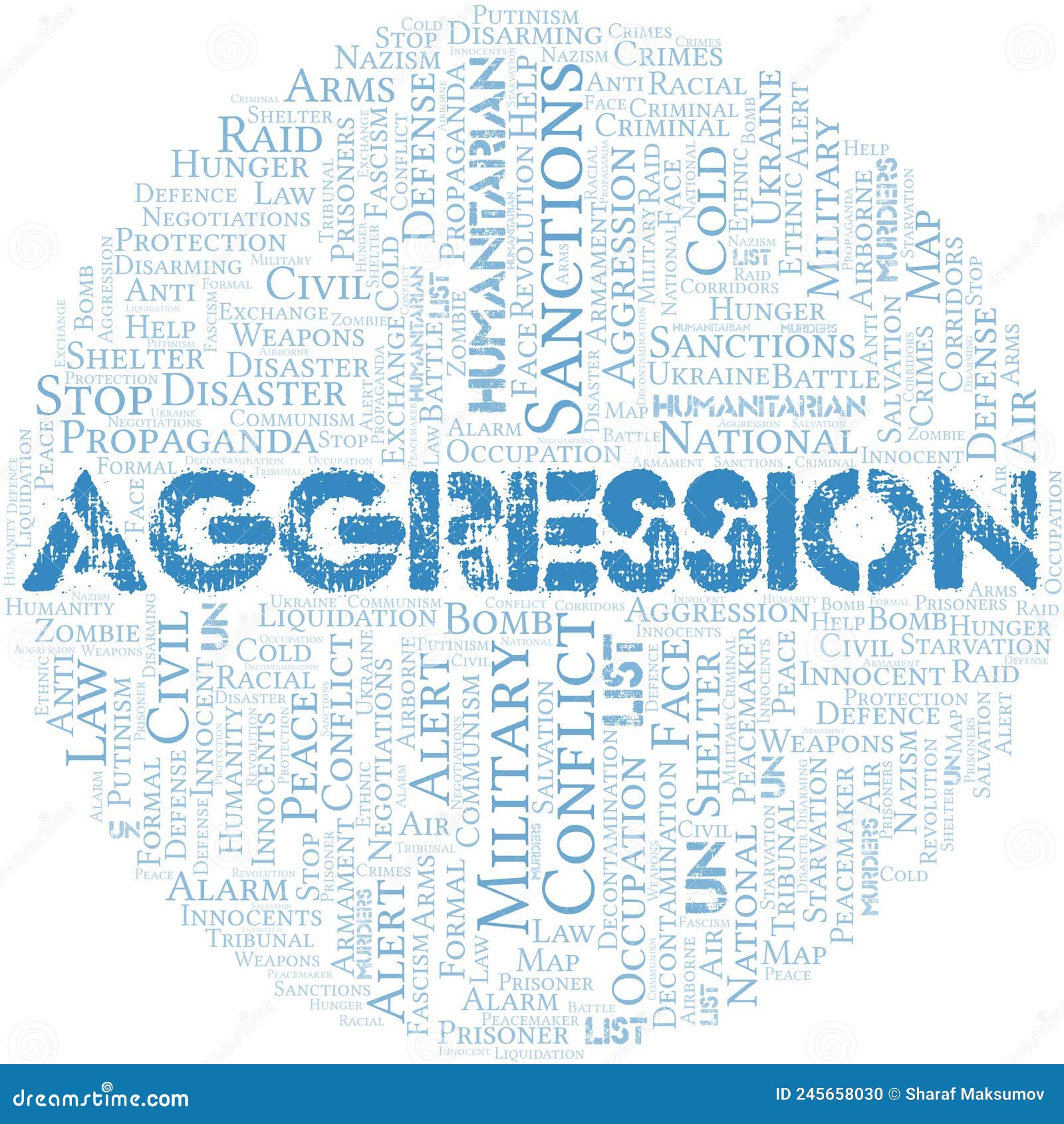 Aggression Word Cloud. Vector Made with the Text only. Stock Vector ...