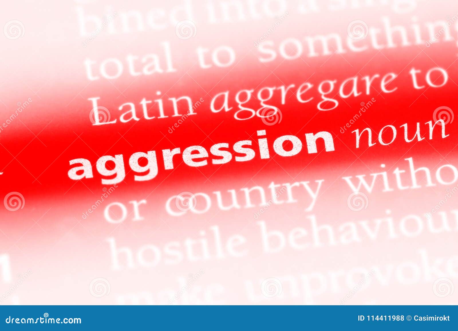 Aggression stock photo. Image of word, printed, info - 114411988