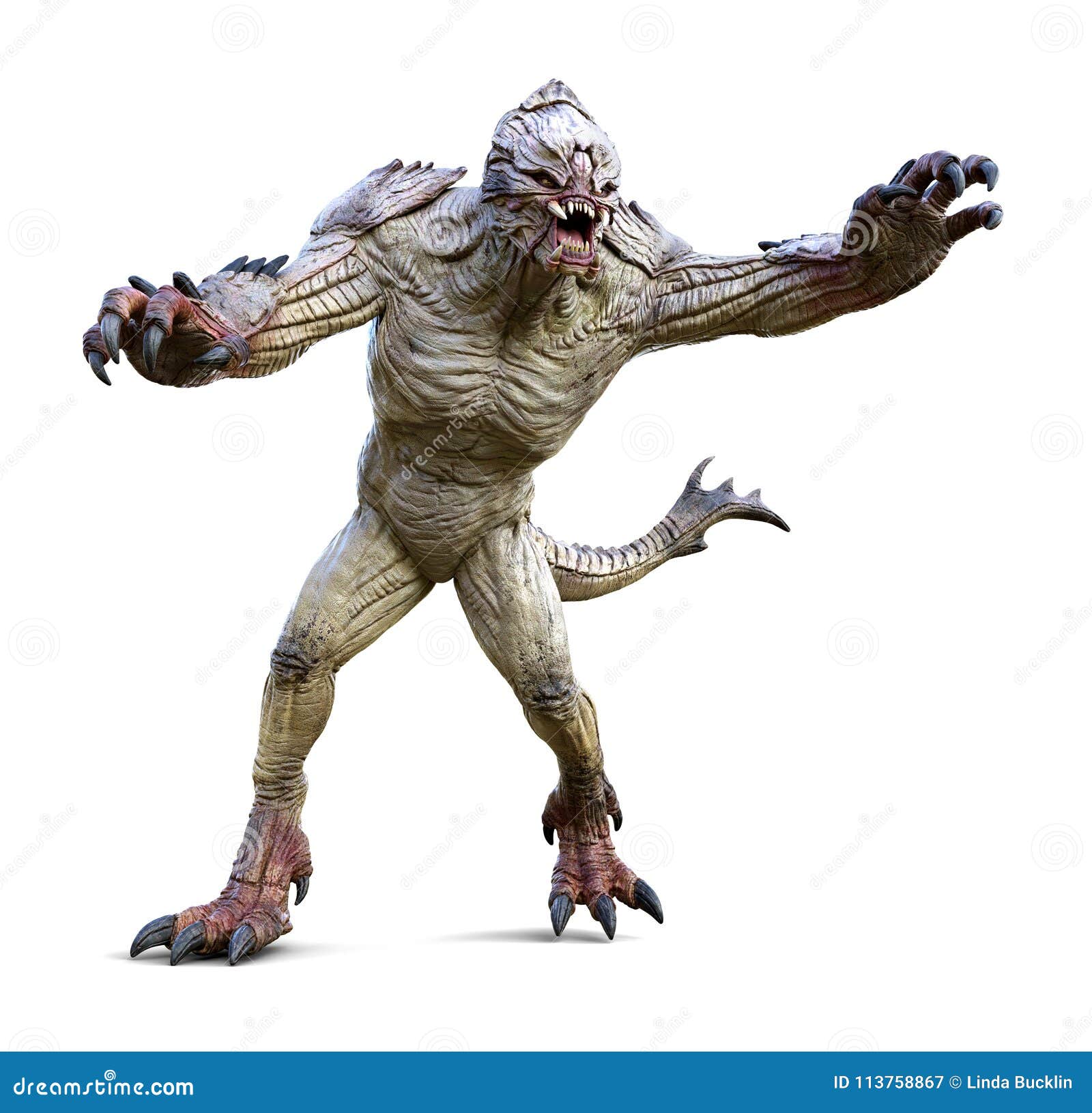 Aggressive Alien Attacking stock illustration. Illustration of horror ...