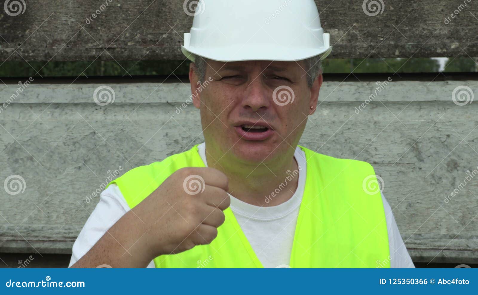 Aggressive Angry Construction Worker Stock Footage - Video of isolated ...