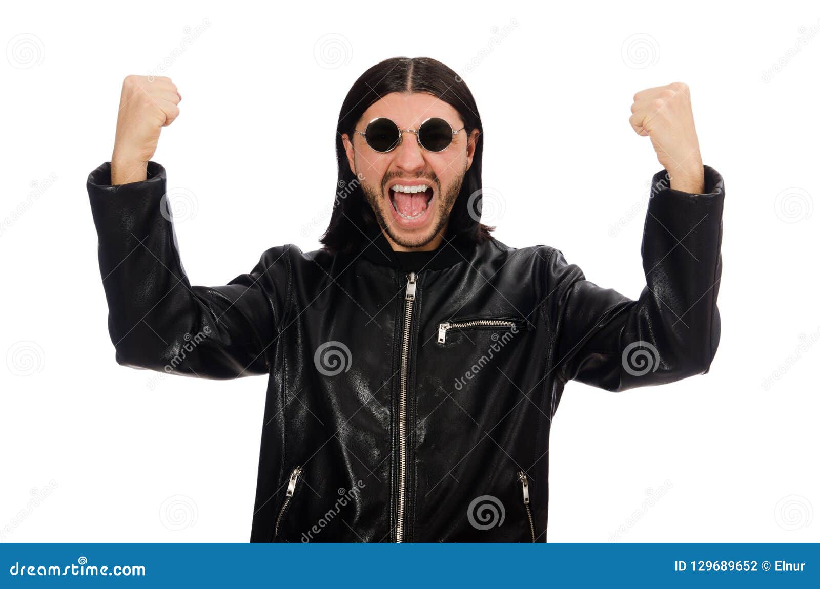 The Aggressive Angry Man Isolated on White Stock Photo - Image of ...