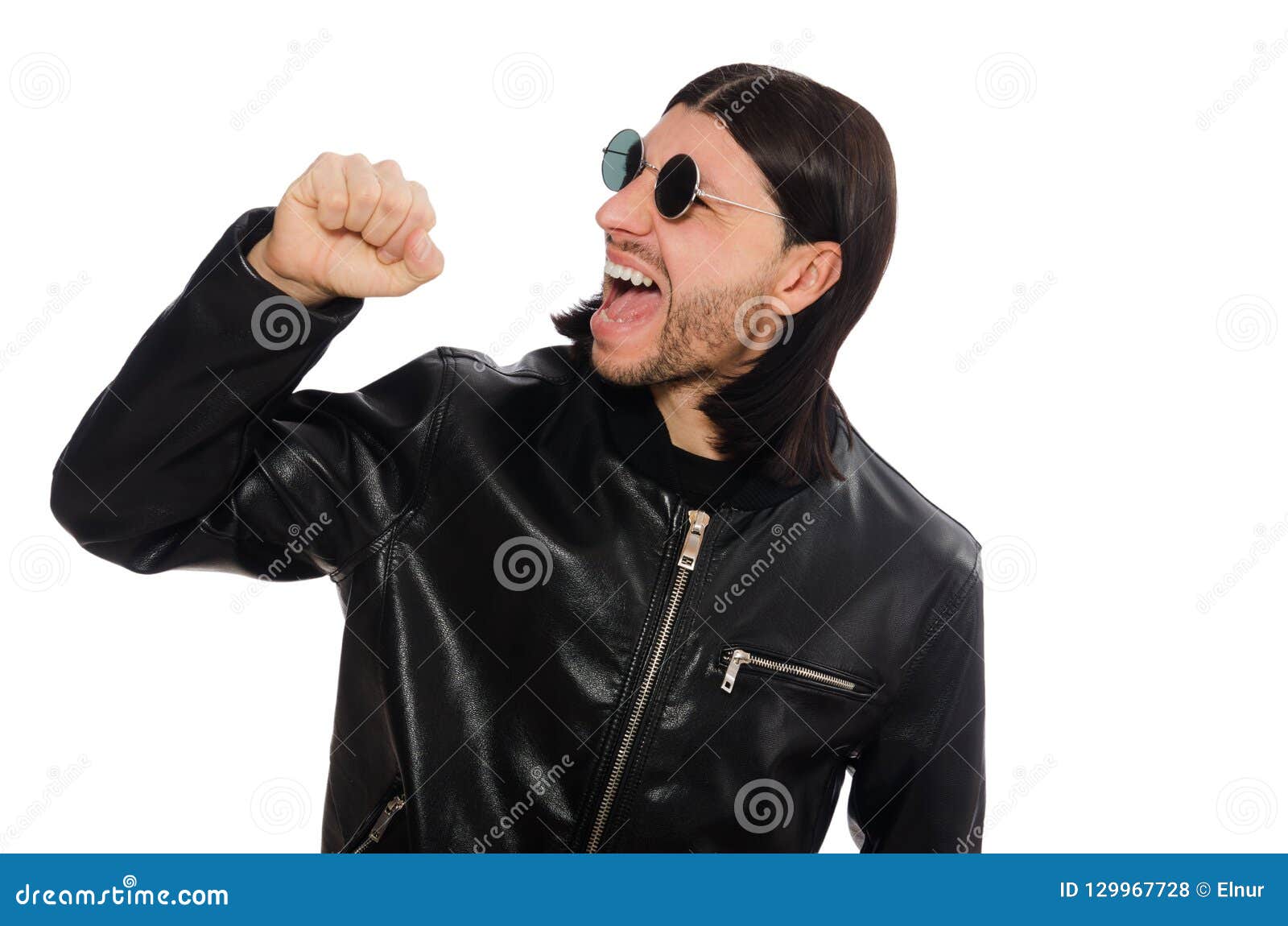 The Aggressive Angry Man Isolated on White Stock Photo - Image of ...