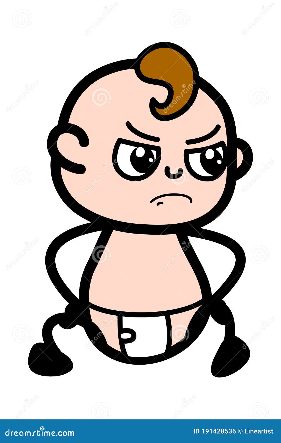 Aggressive Baby Cartoon stock illustration. Illustration of anxious ...
