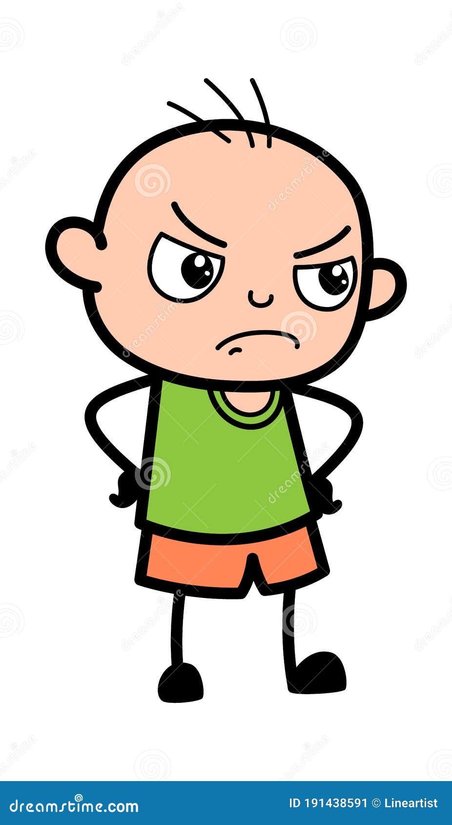Aggressive Bald Boy Cartoon Stock Illustration - Illustration of ...