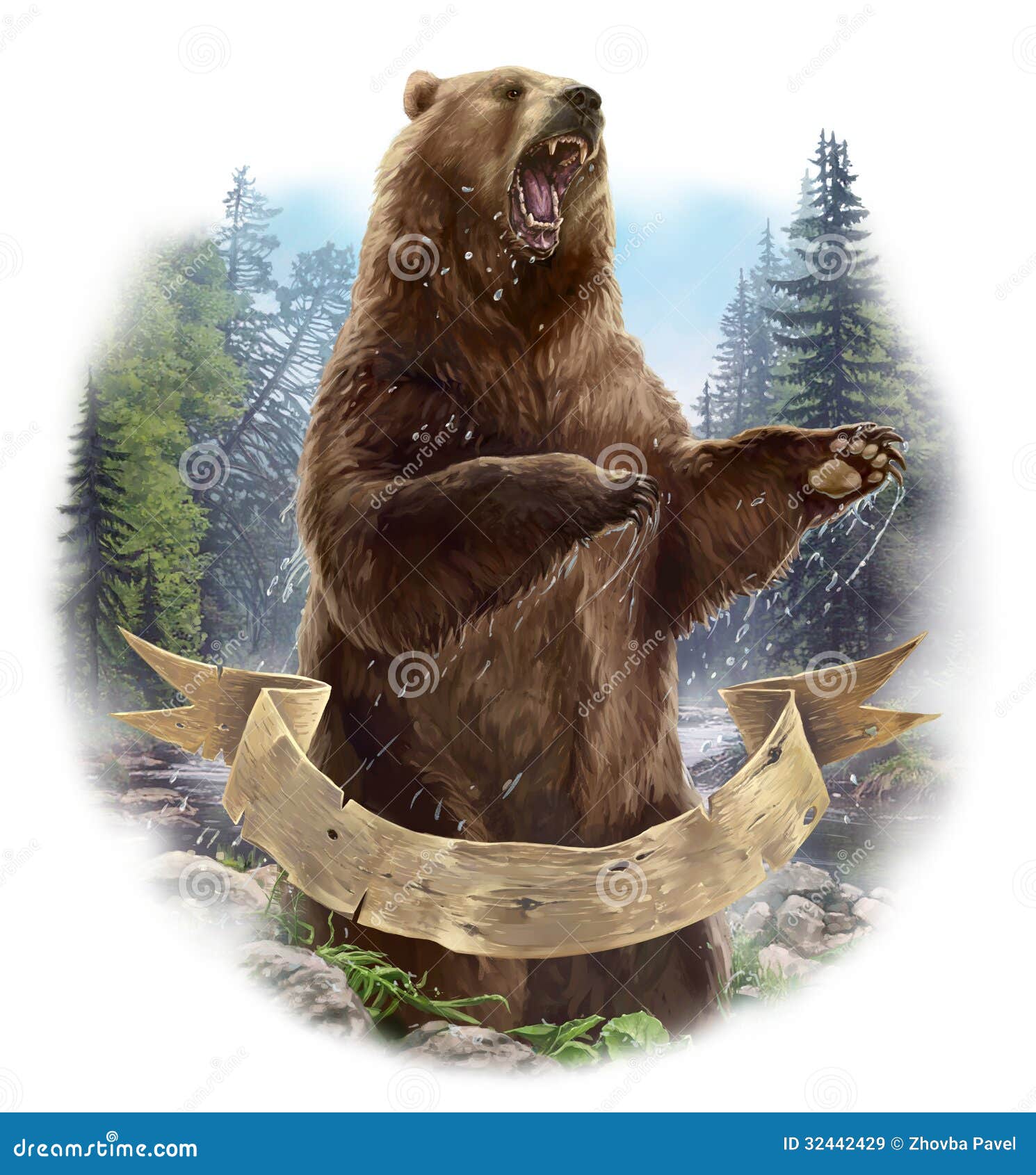 Aggressive bear stock illustration. Illustration of animal - 32442429