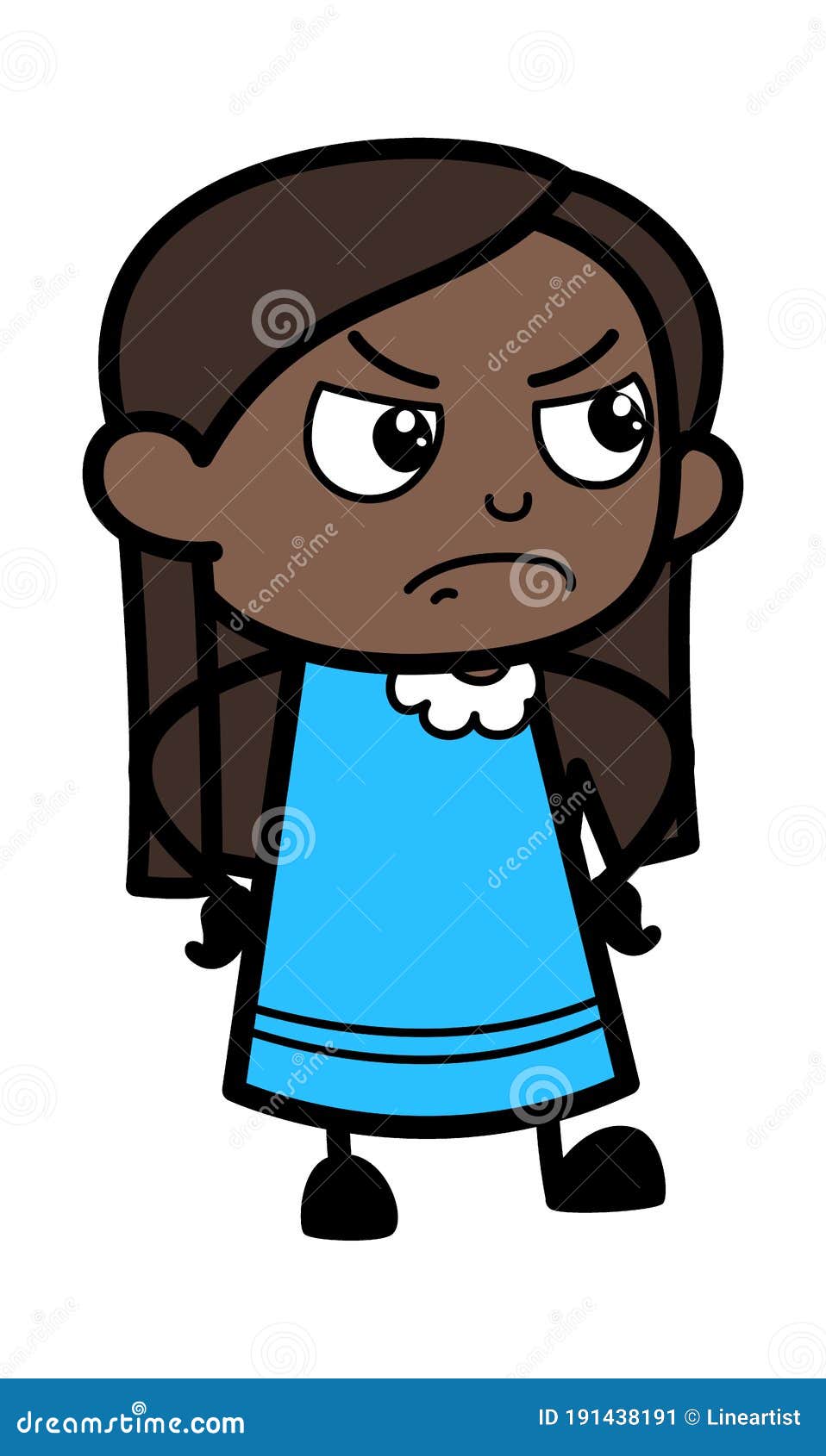 Aggressive Black Girl Cartoon Stock Illustration - Illustration of ...