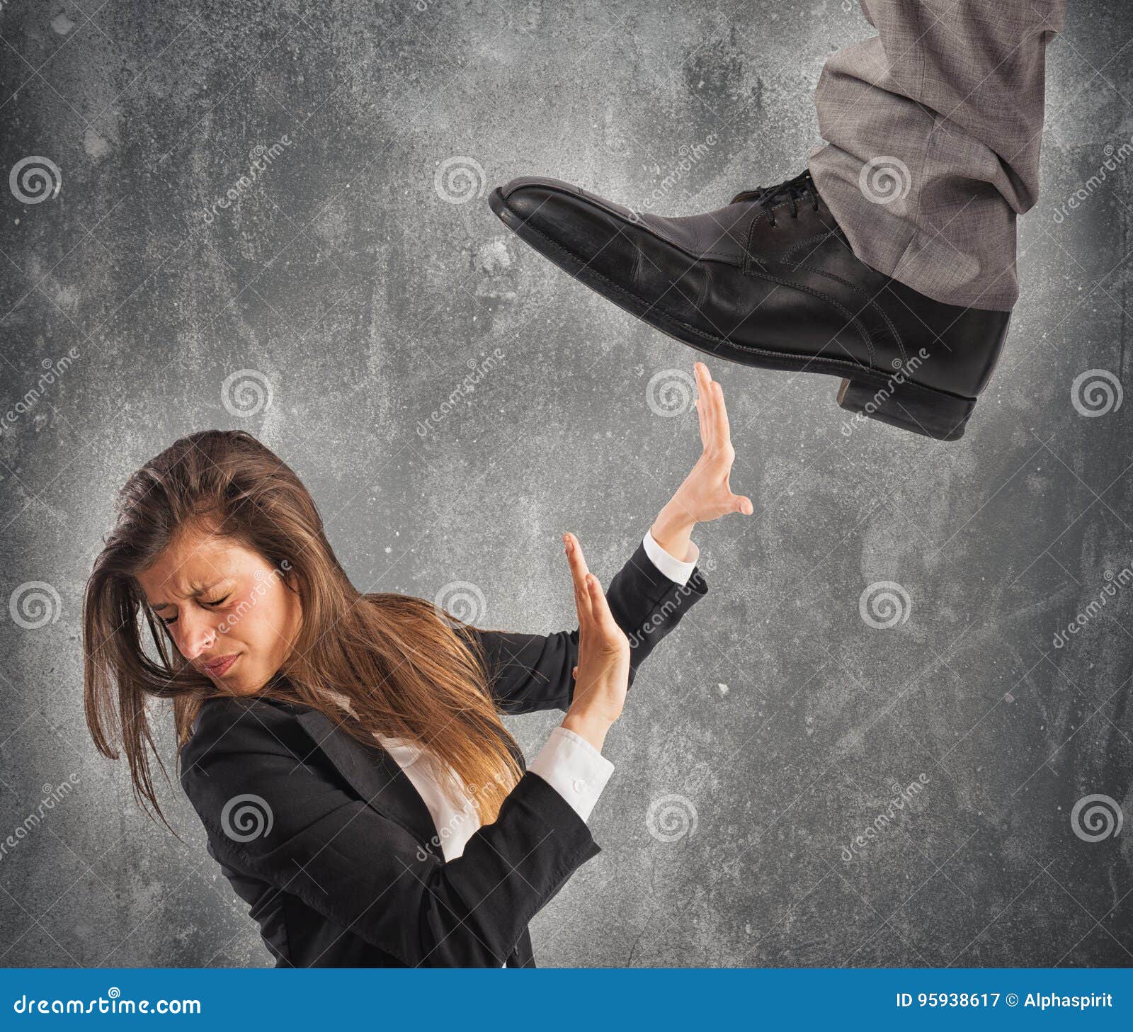 Aggressive Boss with Employee. Concept of Overwork and Mobbing Stock ...