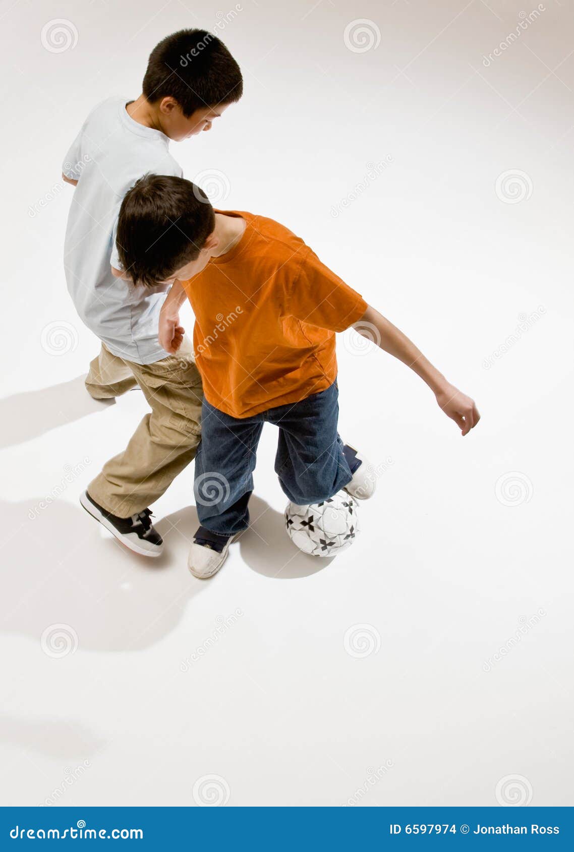 Aggressive Boy Trying To Take Soccer Ball Stock Photo - Image of ball ...