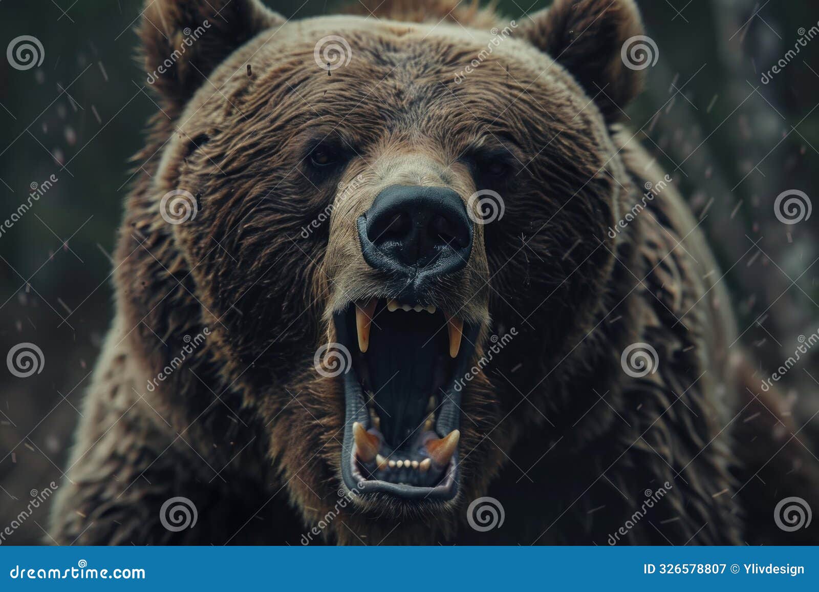 Aggressive Brown Bear Showing Teeth in Wilderness Stock Image - Image ...