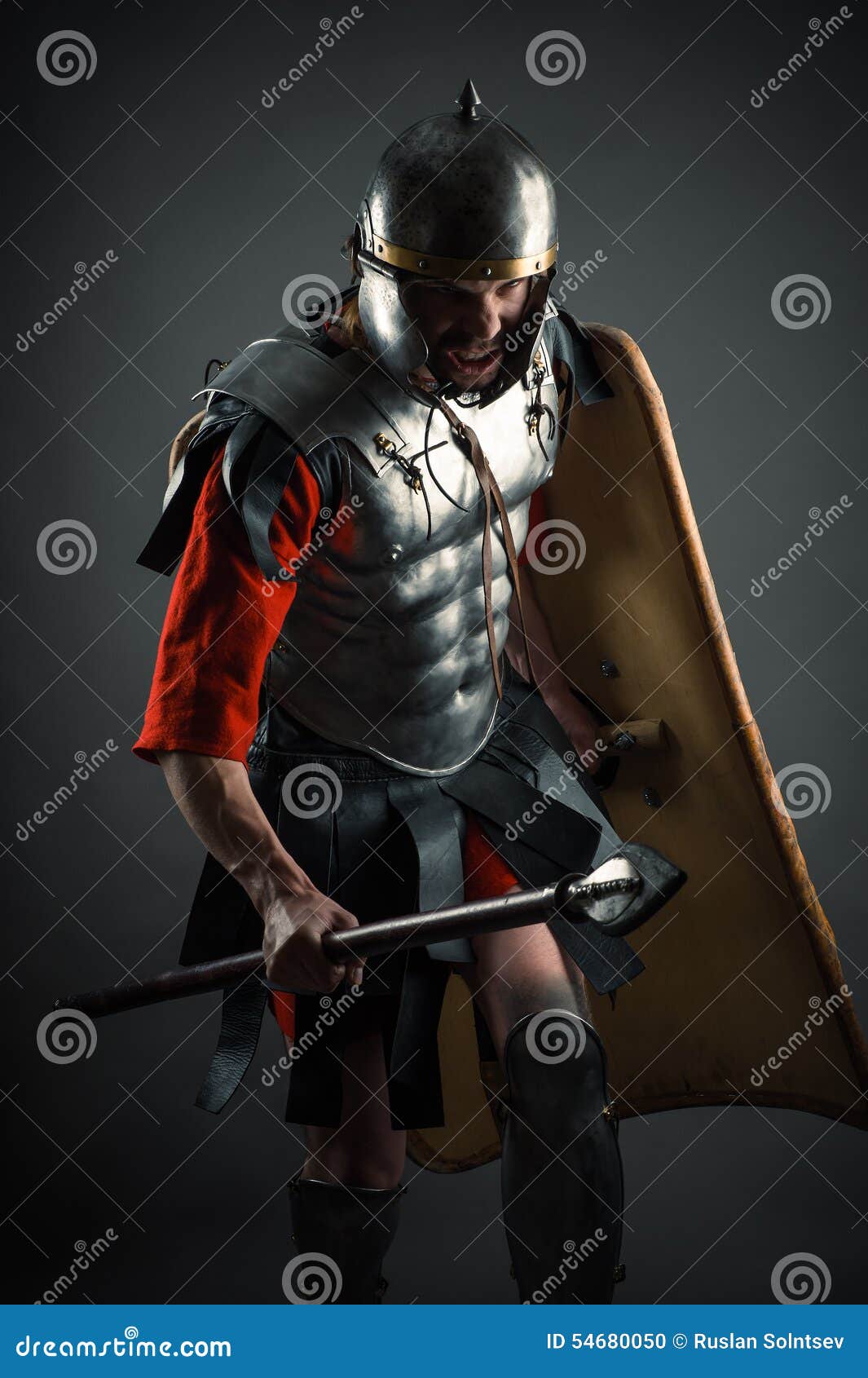 Brutal Warrior With Sword And Shield Stock Photography | CartoonDealer ...