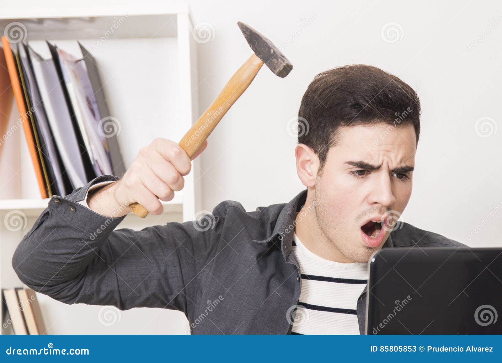 Aggressive businessman stock image. Image of notebook - 85805853