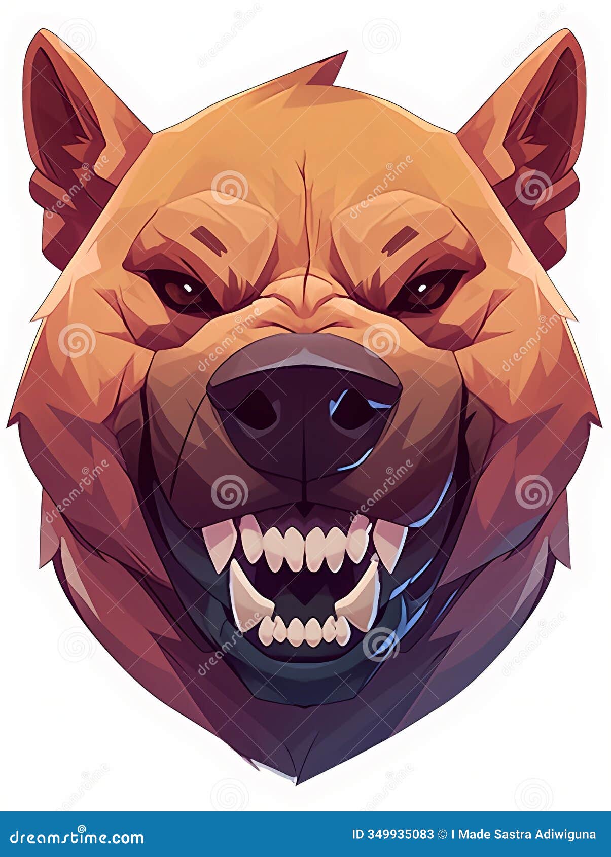 Aggressive Canine Head, Stylized Illustration Stock Illustration ...