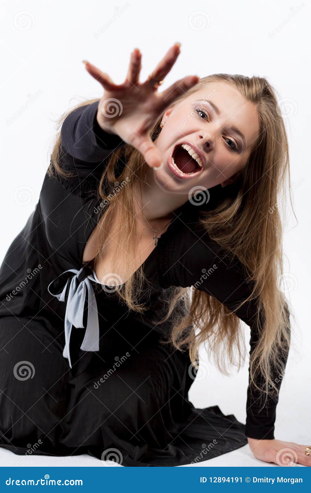 Aggressive Caucasian Blonde Longing Forward Stock Image - Image of pose ...
