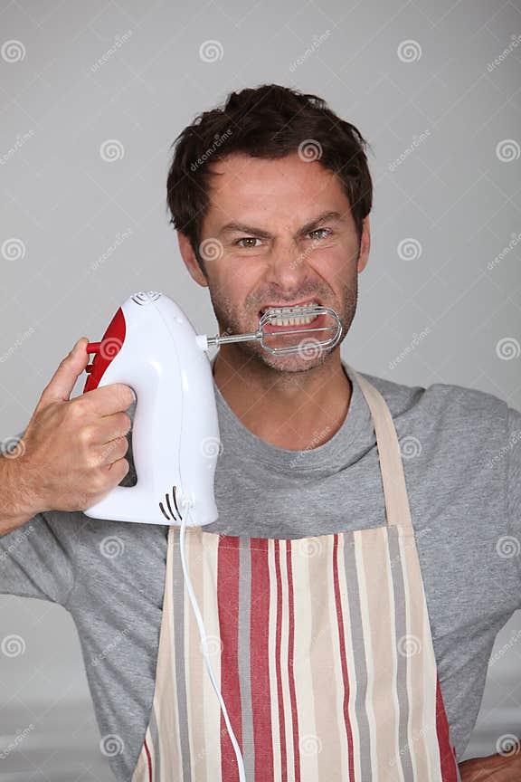 Aggressive chef stock photo. Image of angry, pinafore - 24021584