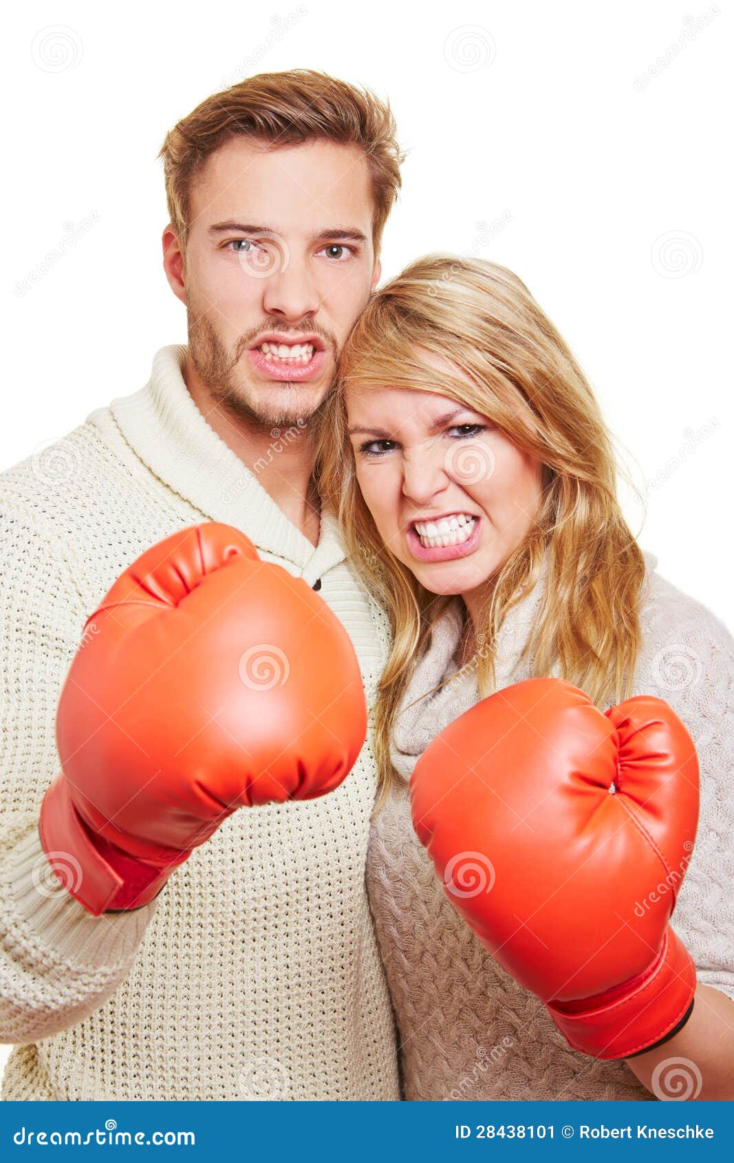 Aggressive Couple with Boxing Stock Image - Image of boxing, marriage ...
