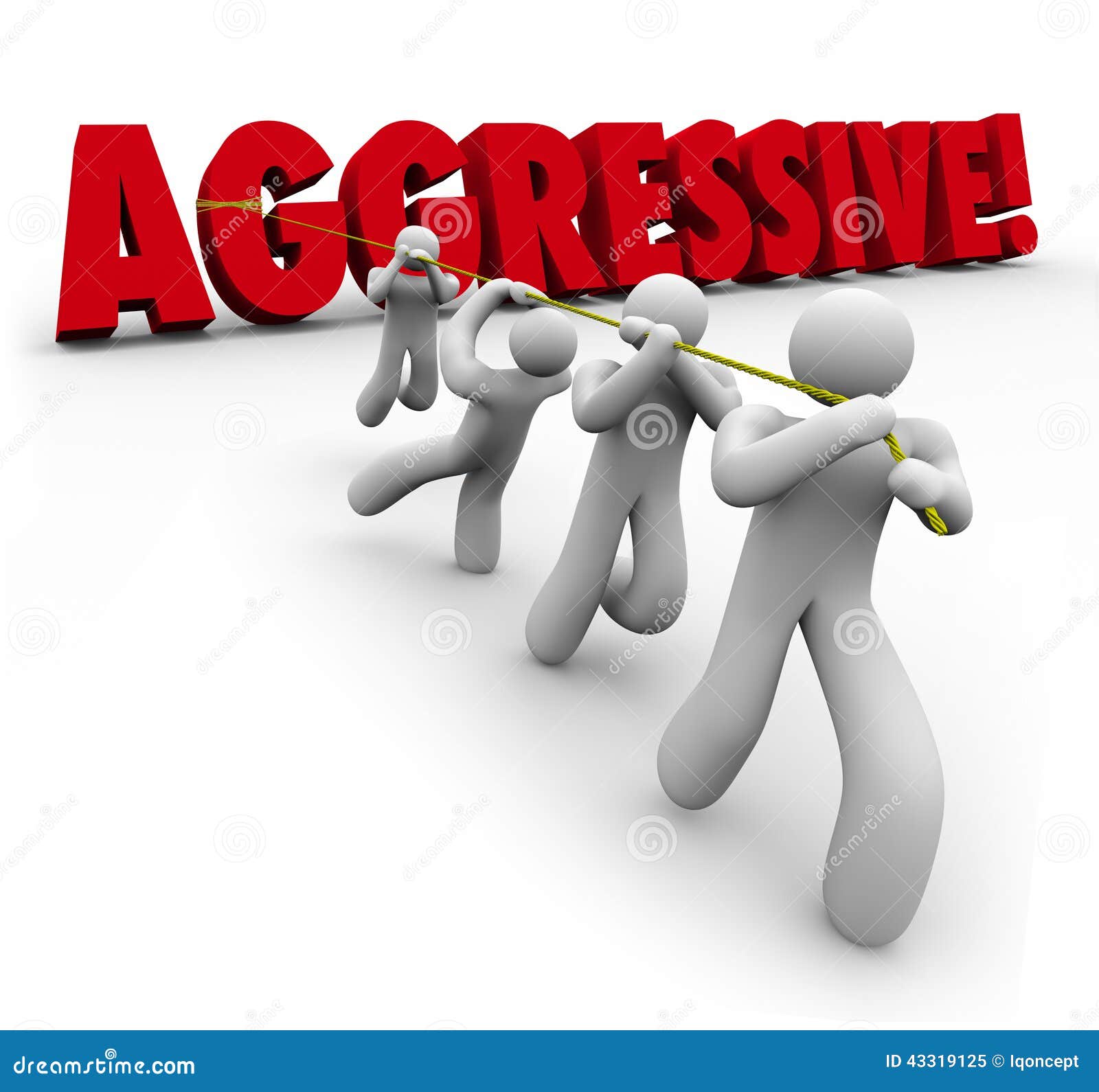 Aggressive 3d Word Pulled by Determined Team Workers Stock Illustration ...