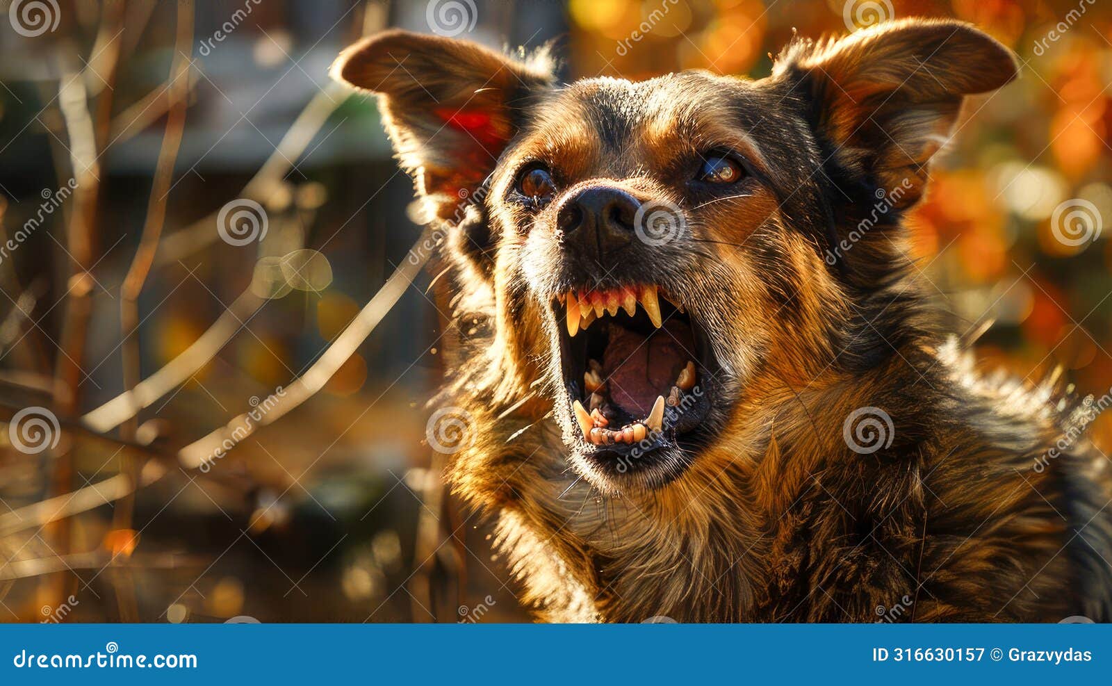 Aggressive Dog Shows Dangerous Teeth. Mad Dog Attack Stock Illustration ...