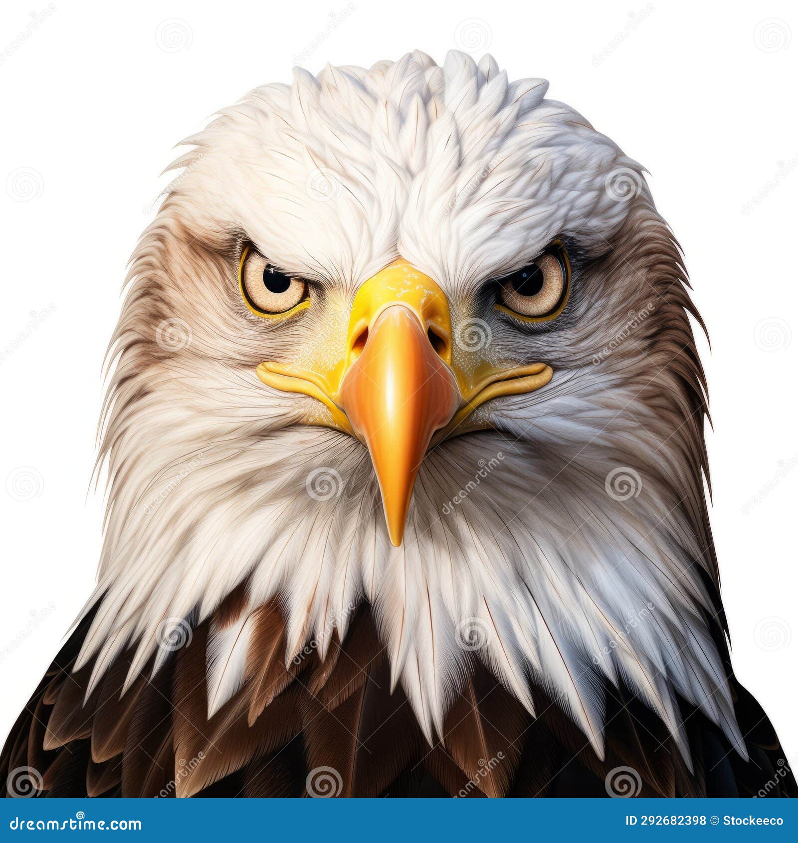 Aggressive Eagle Face Illustration on White Background Stock ...
