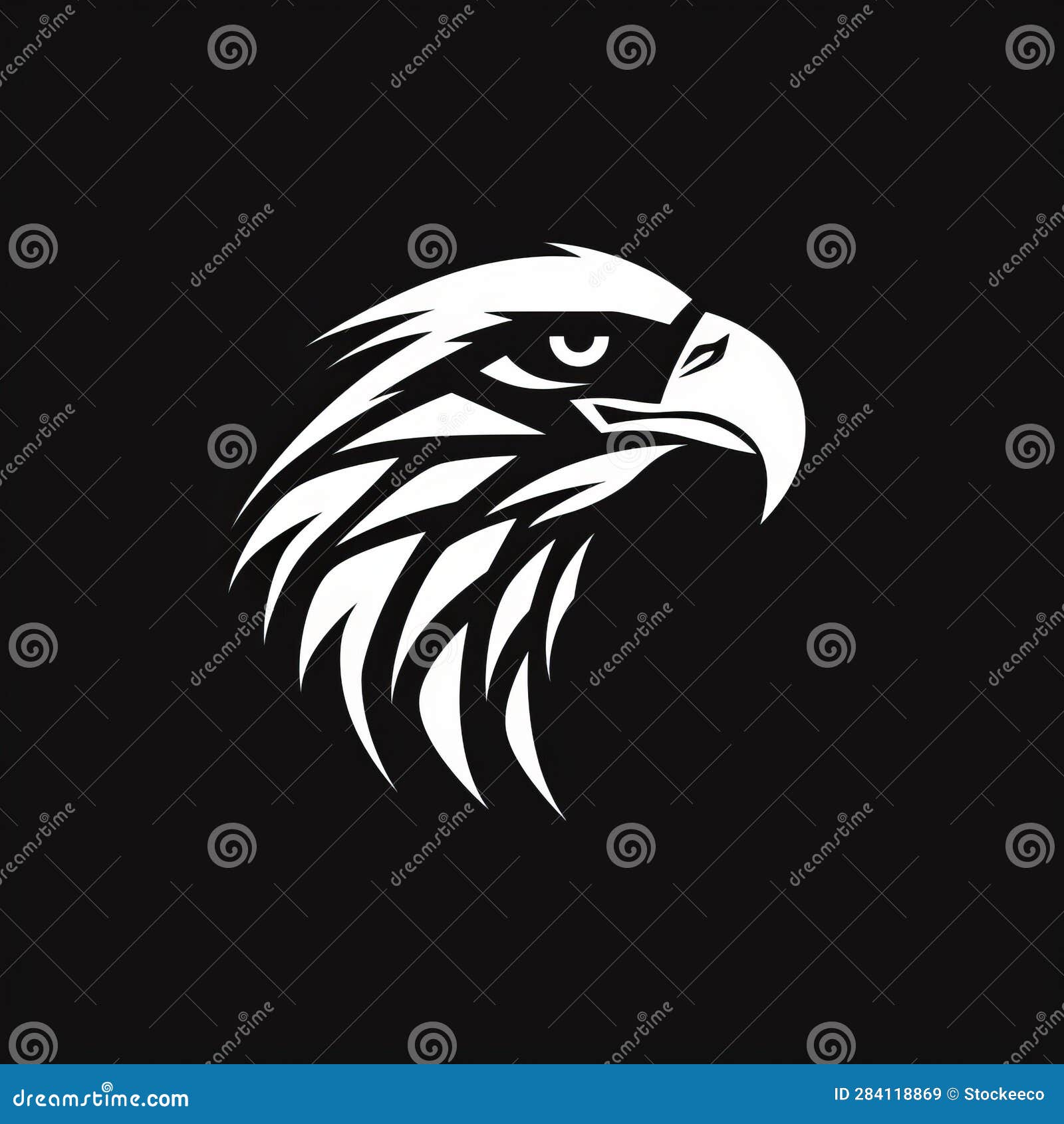 Aggressive Eagle Head Logo in Stencil Art Style Stock Illustration ...