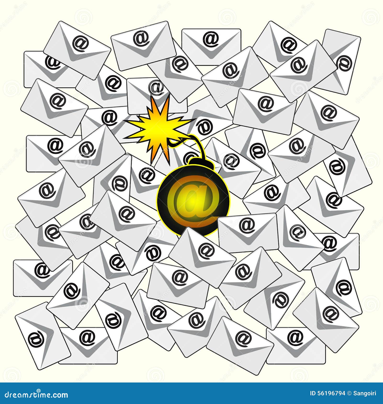 Aggressive Email stock illustration. Illustration of annoying - 56196794