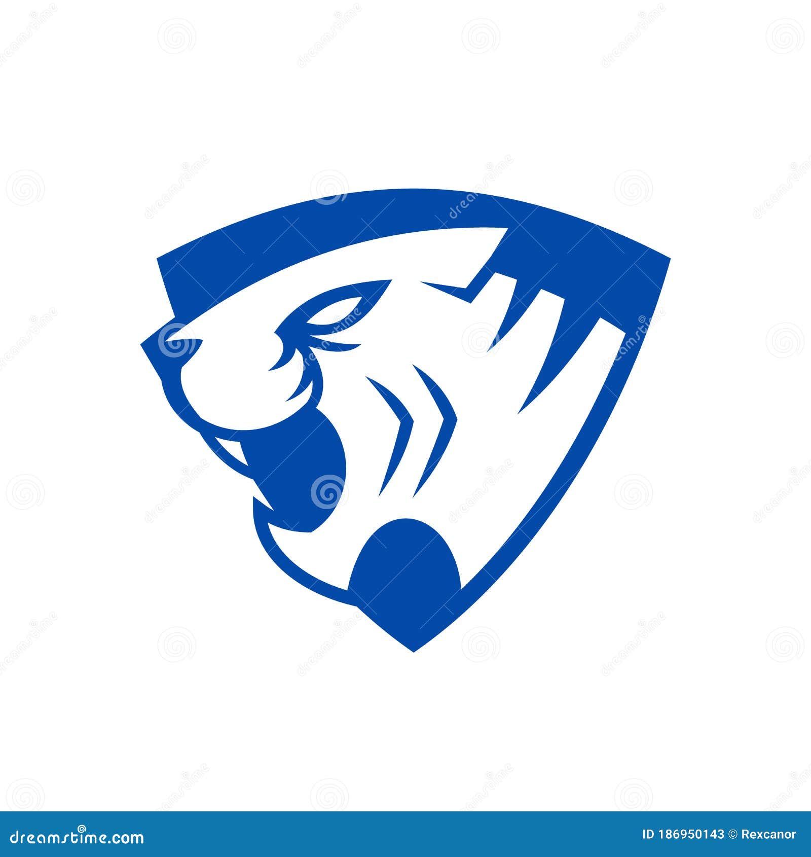 Aggressive Emblem Shield Wild Tiger Logo Design Stock Vector ...