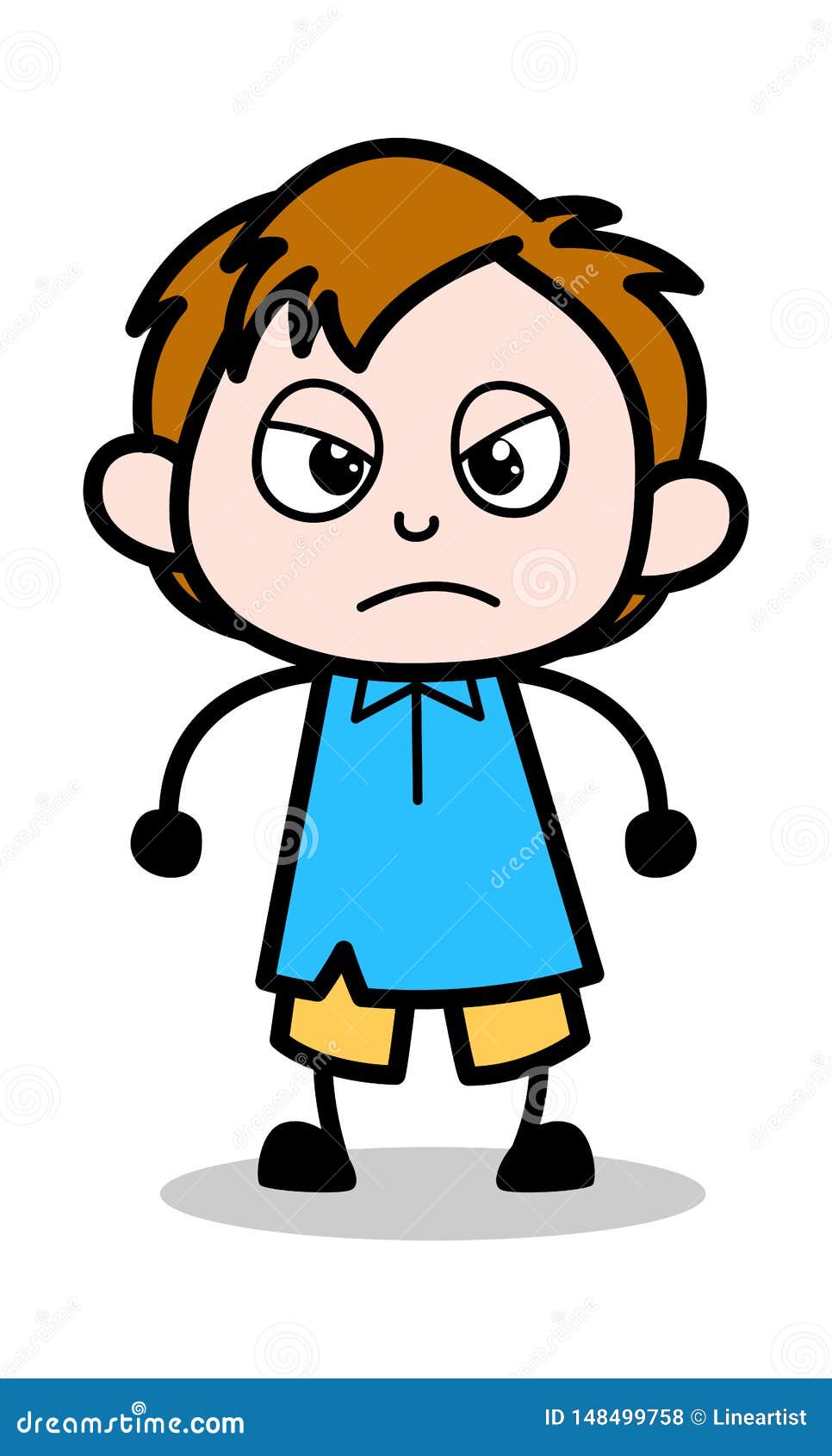 Aggressive Expression - School Boy Cartoon Character Vector ...