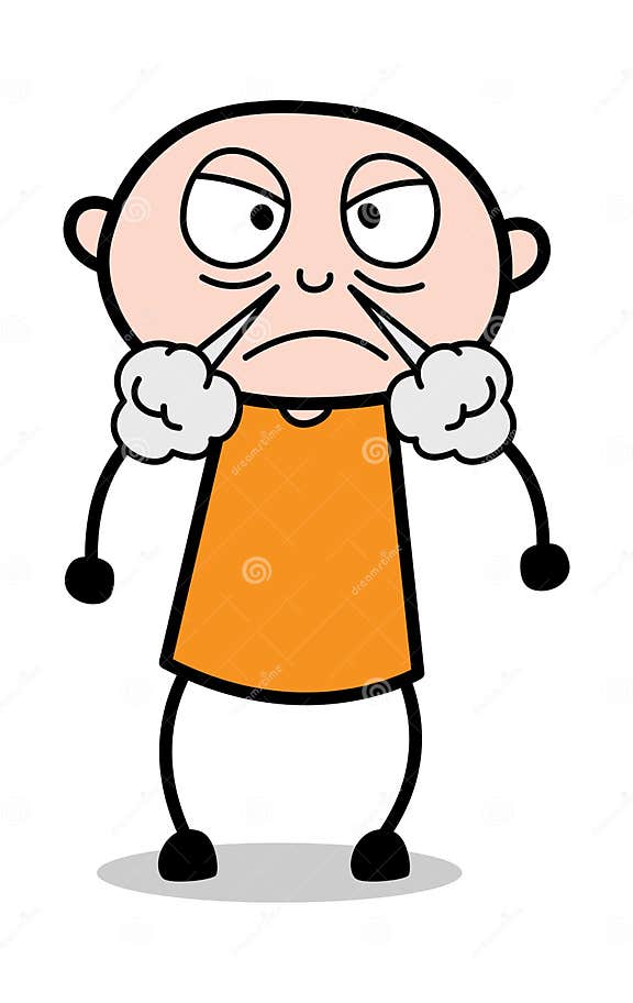 Aggressive Face Expression - Cartoon Thief Criminal Guy Vector ...