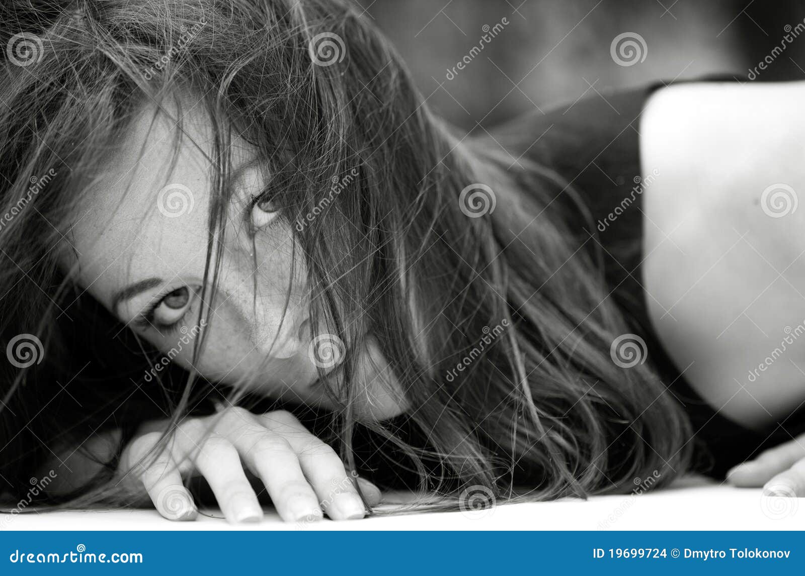 Aggressive Female Portrait. Stock Photo - Image of expectation, wind ...