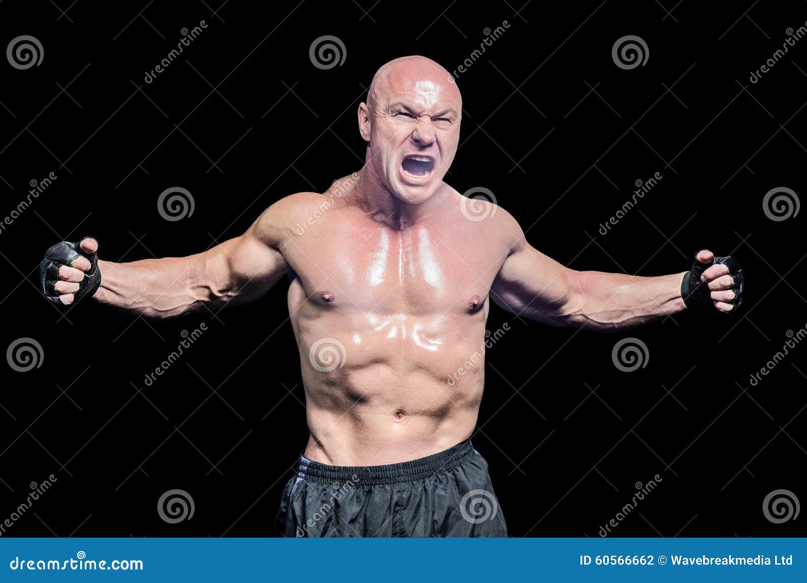 Aggressive MMA Fighter Punching Opponent On The Ground Royalty-Free ...