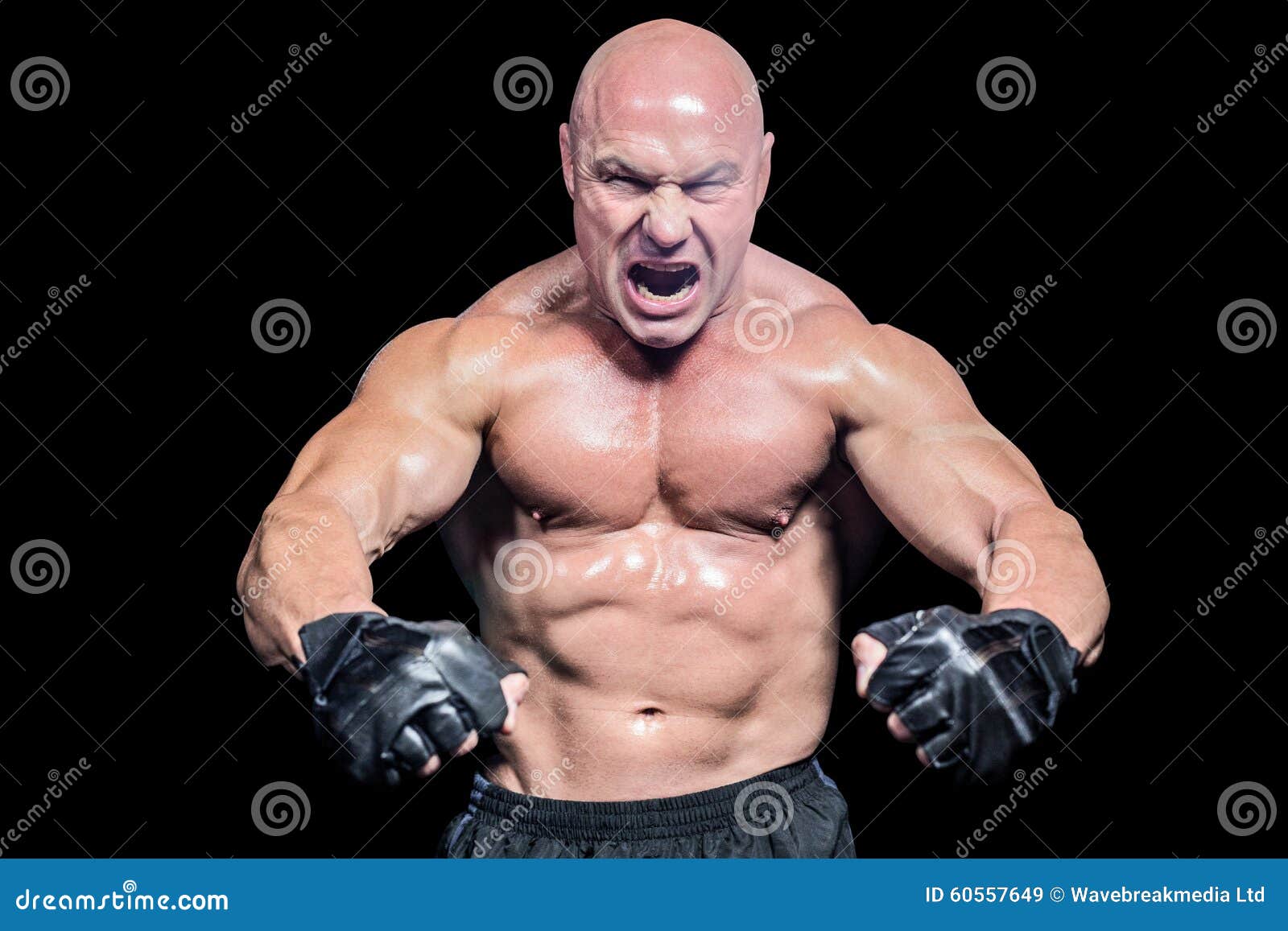 Aggressive MMA Fighter Punching Opponent On The Ground Royalty-Free ...