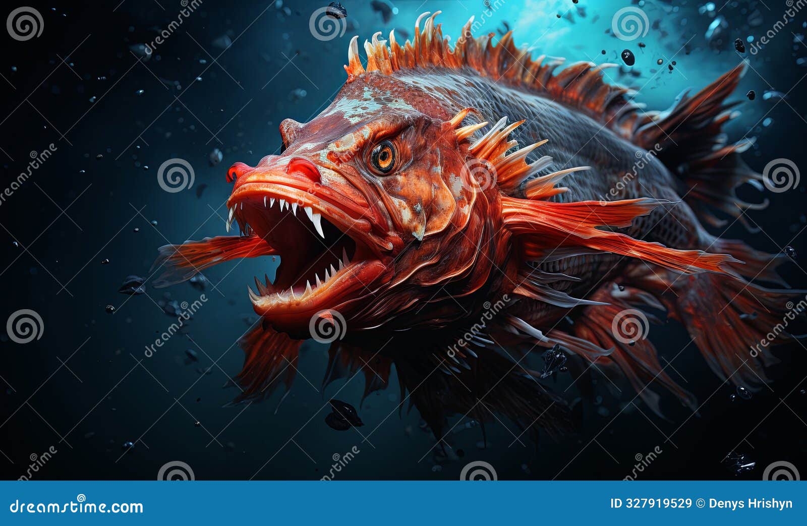 Aggressive Fish Showing Teeth Stock Image - Image of dangerous ...