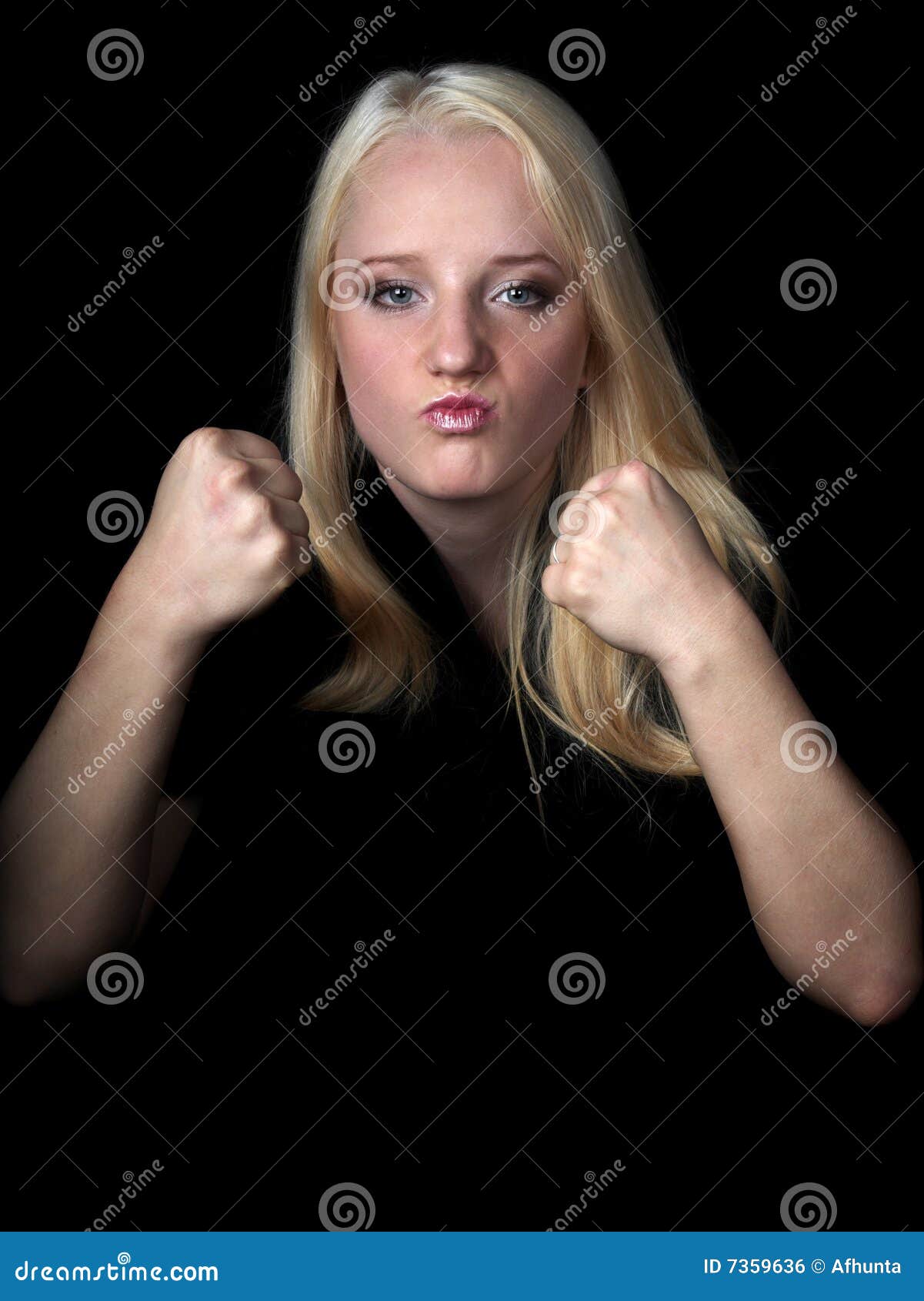 The aggressive girl. stock photo. Image of human, backgrounds - 7359636