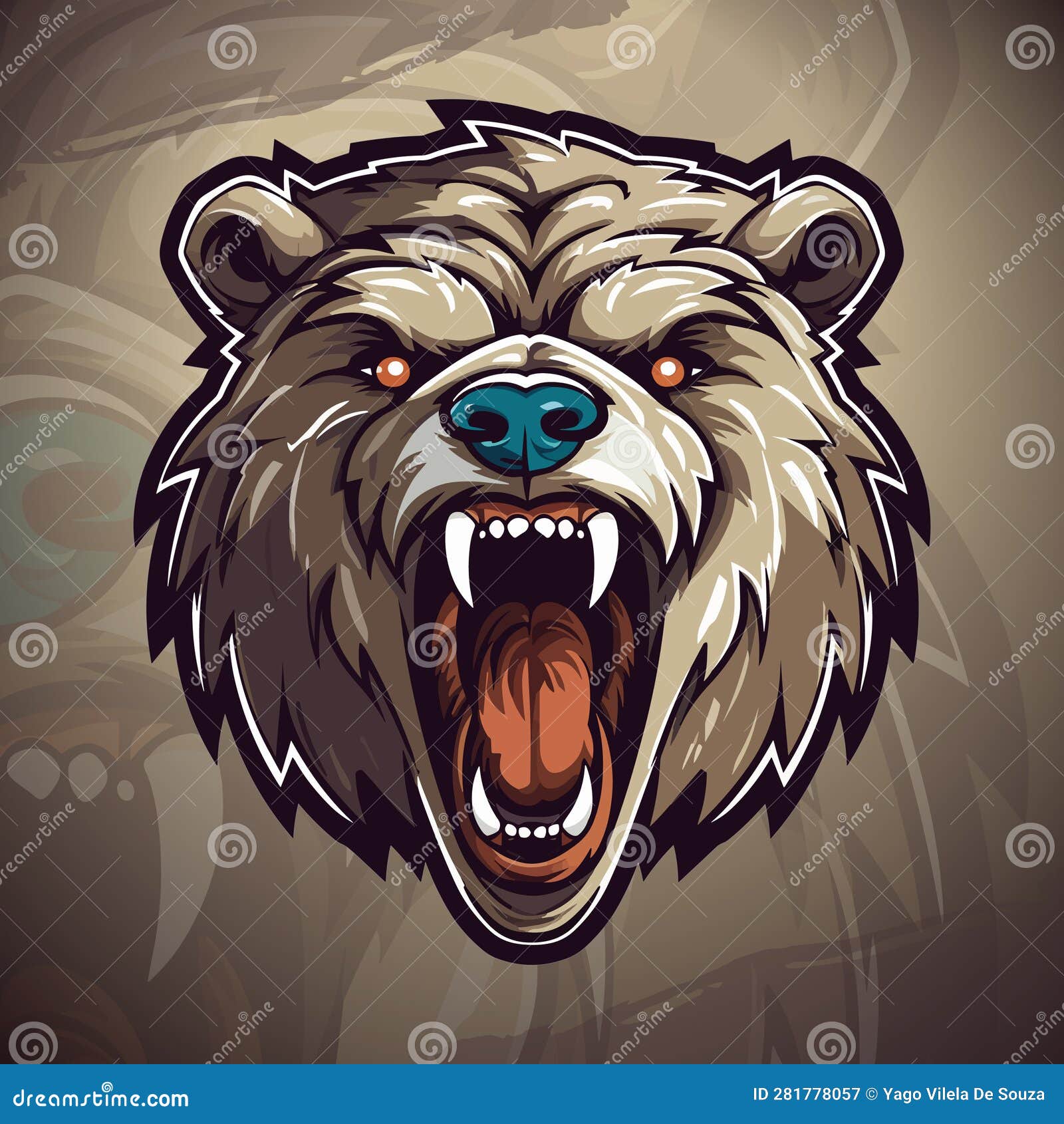 Aggressive Grizzly Bear Logo: Impactful Vector Graphic for Dynamic ...