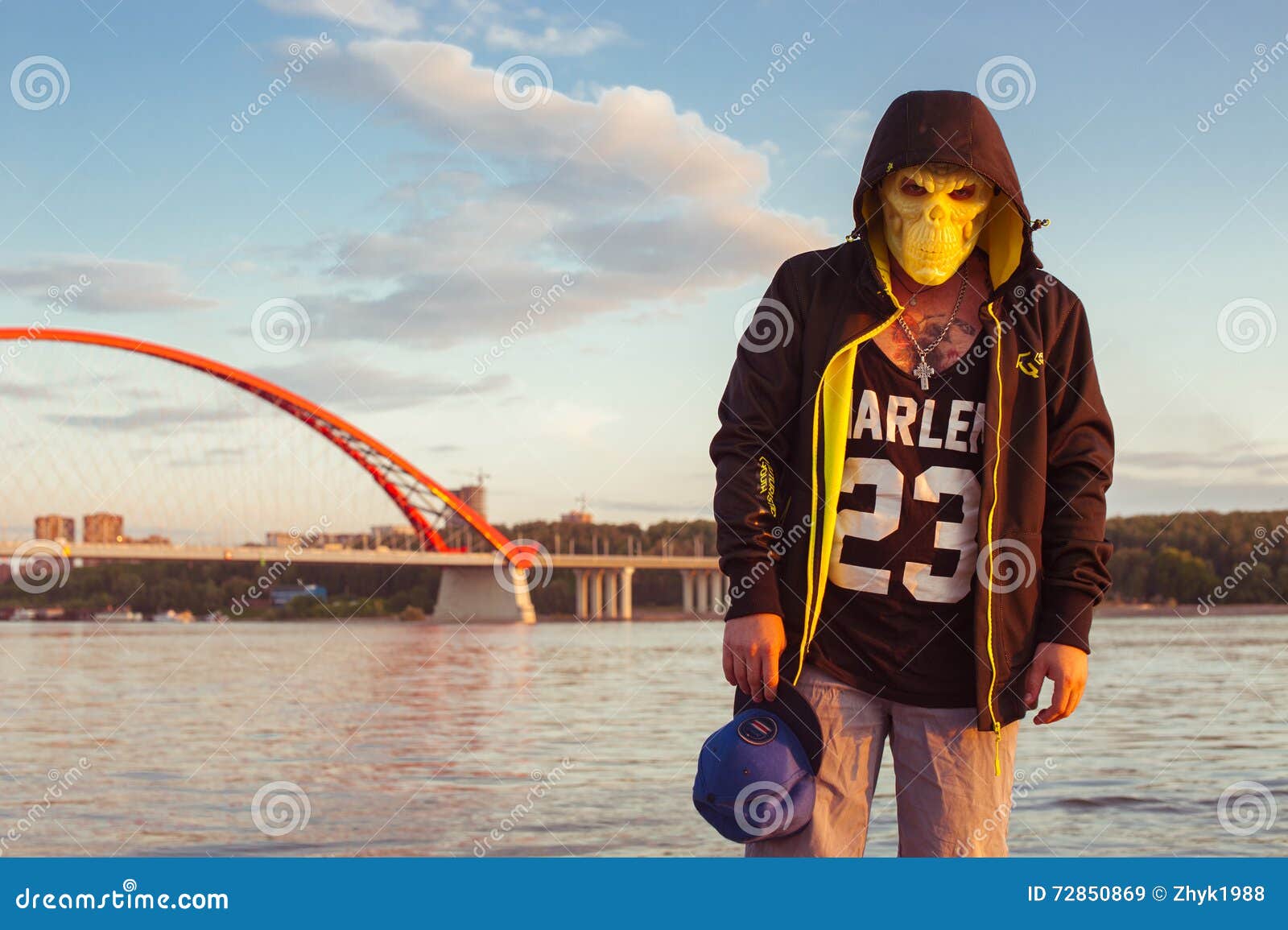 Aggressive guy in the mask stock image. Image of face - 72850869