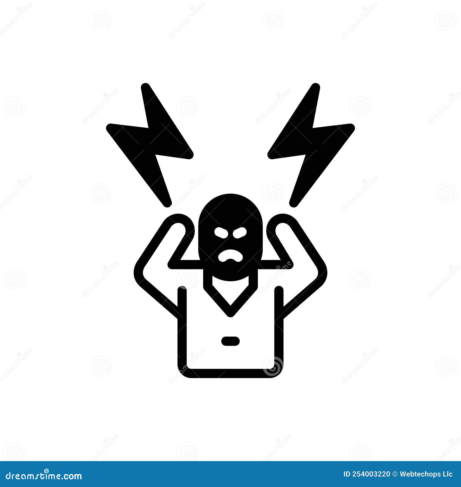 Black Solid Icon for Aggressive, Rampant and Hostile Stock Vector ...