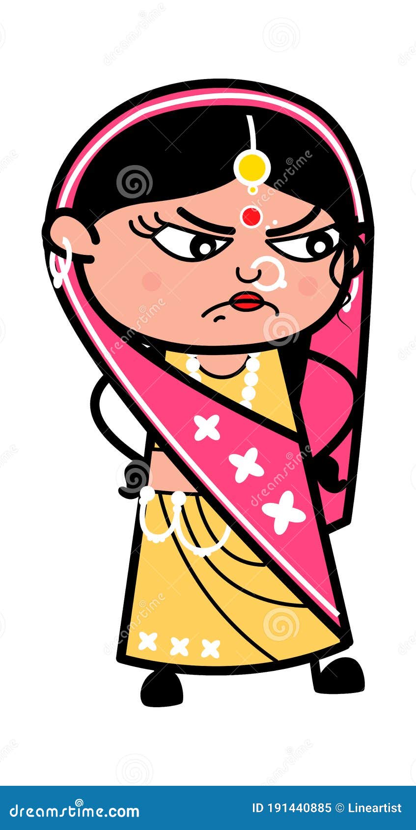 Aggressive Indian Woman Cartoon Stock Illustration - Illustration of ...