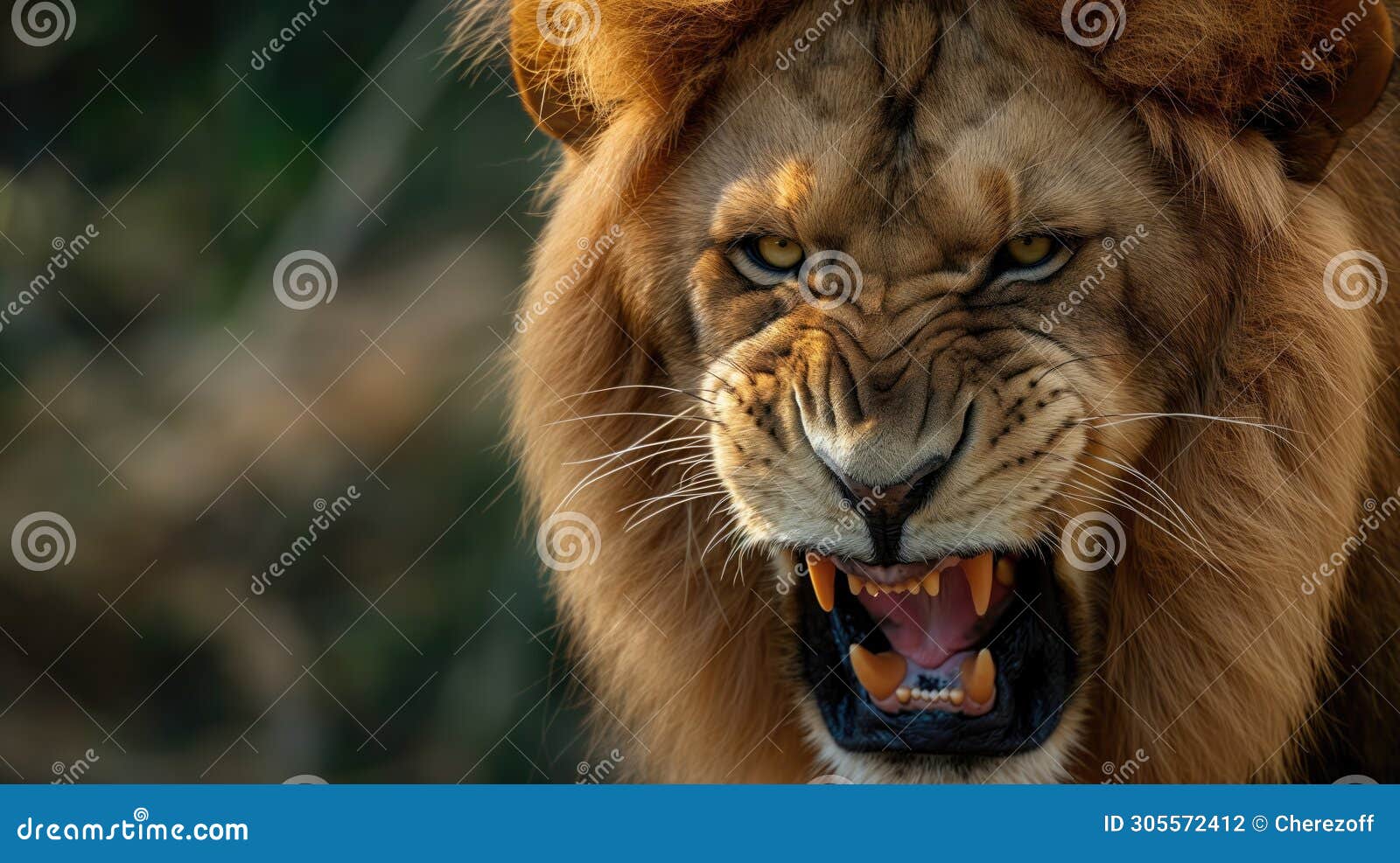 Aggressive Lion Ready To Attack Stock Photo - Image of wildlife ...
